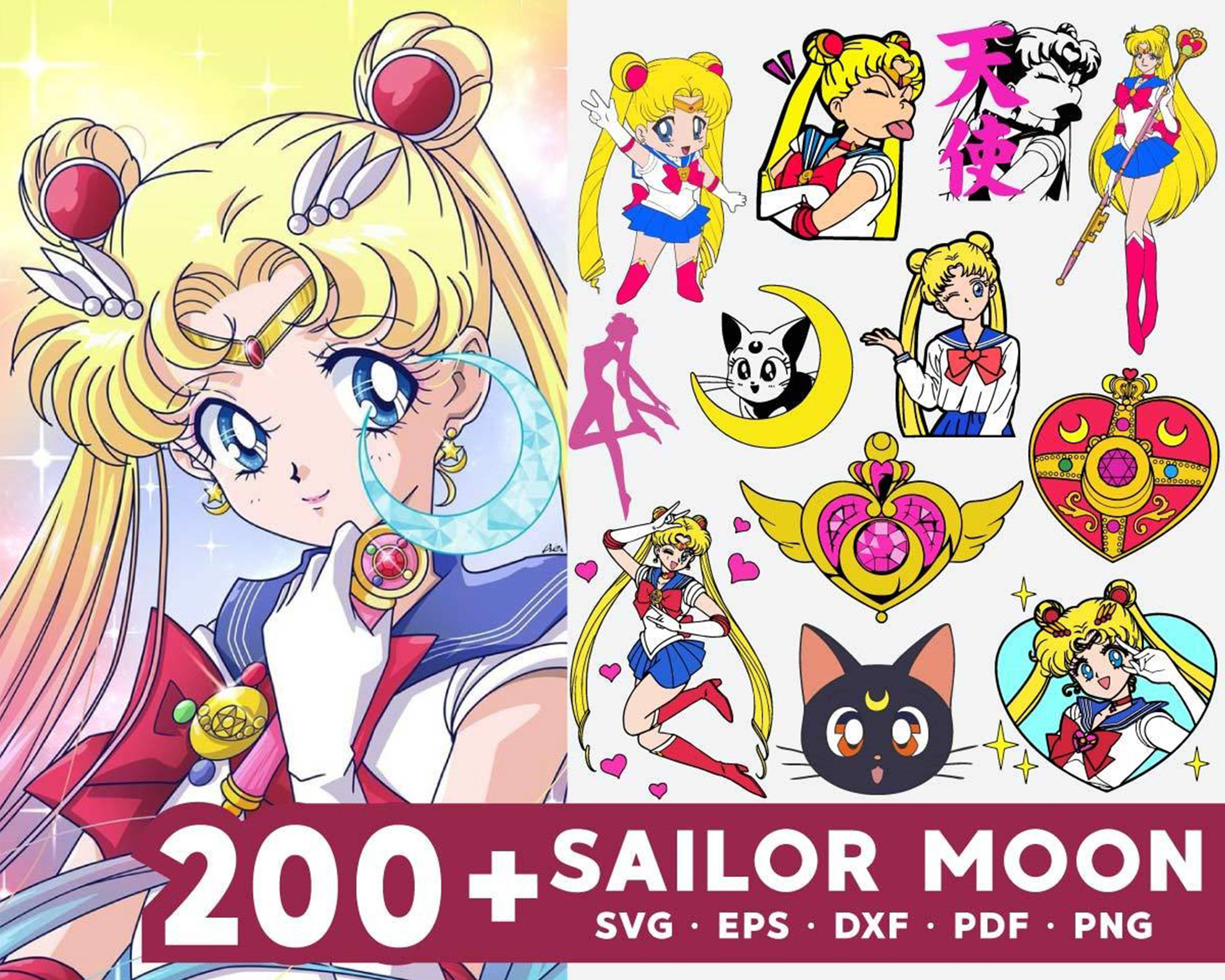 200 Sailor Moon svg, Feminist svg, Girls svg, woman svg, equ | Inspire ...