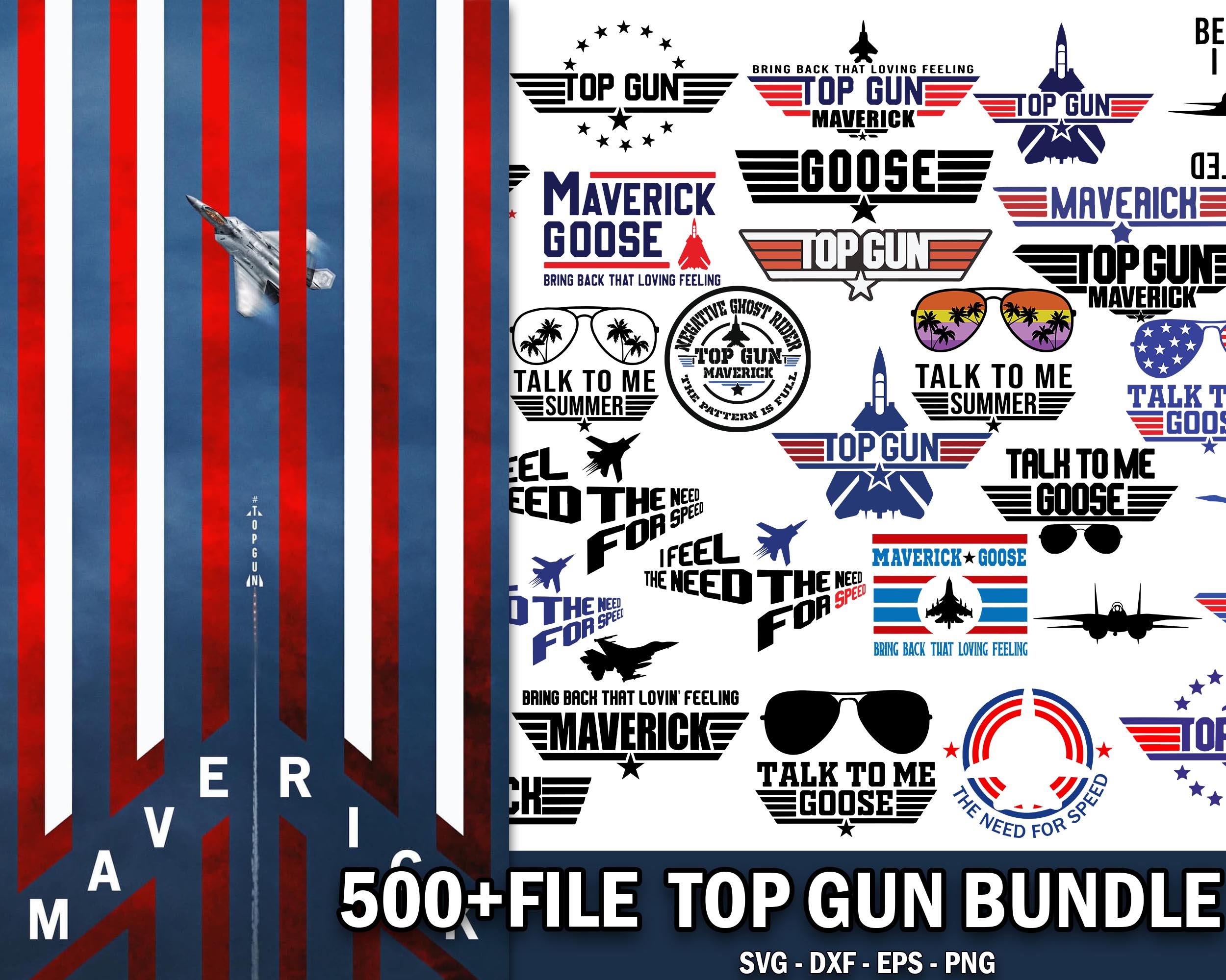 500 file top gun bundle svg, top gun svg | Inspire Uplift