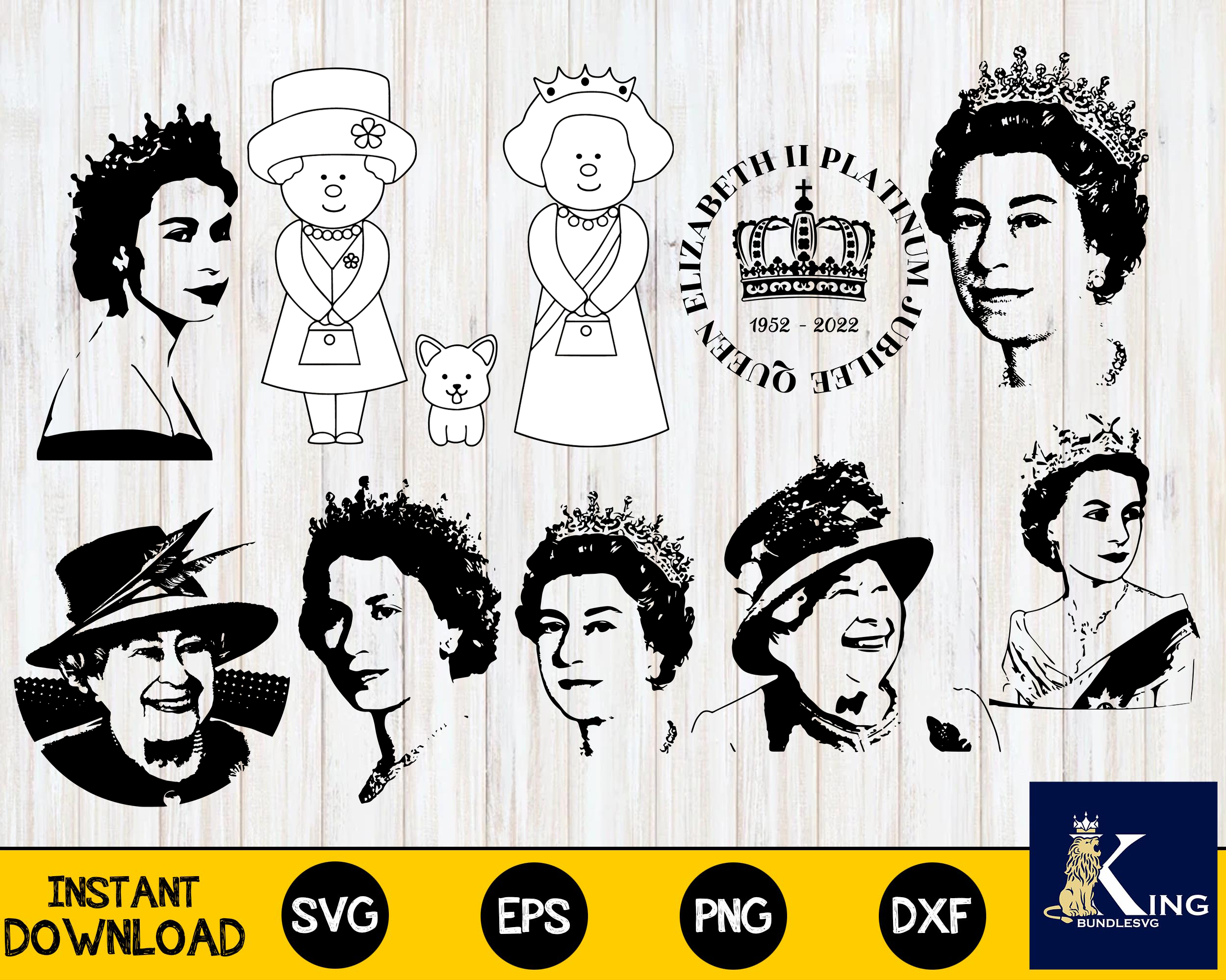 Queen Elizabeth II 2 svg , Digital Download | Inspire Uplift