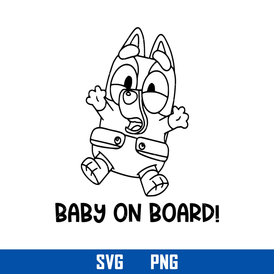 Baby Bluey Outline Svg, Bluey Dog Svg, Bluey Svg, Cartoon Sv - Inspire ...