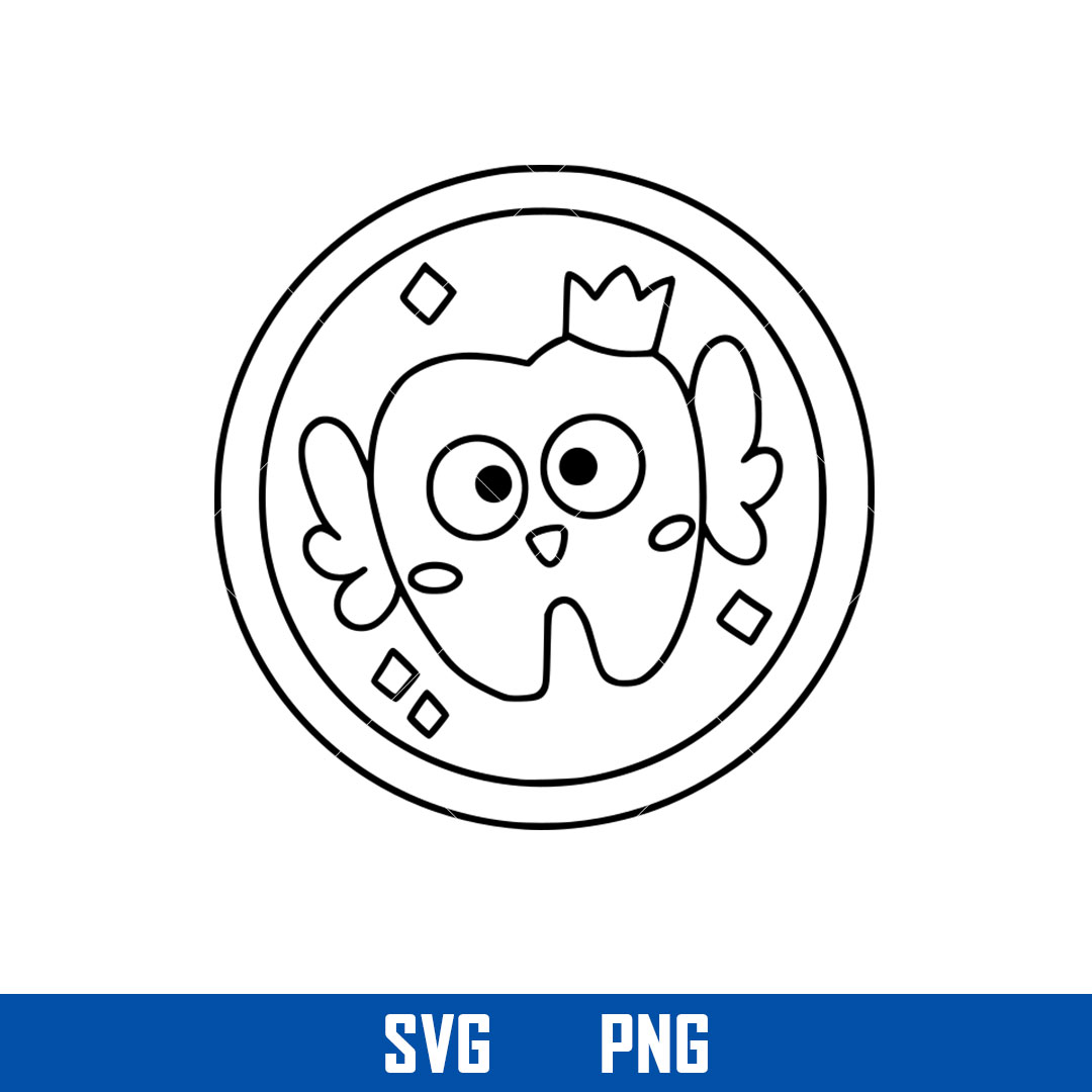 Bluey Tooth Fairy Stickers Outline Svg, Bluey Svg, Cartoon S | Inspire ...