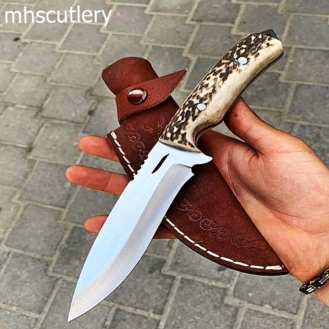Custom Handmade Stainless Steel Bushcraft Hunting Knife With | Inspire ...