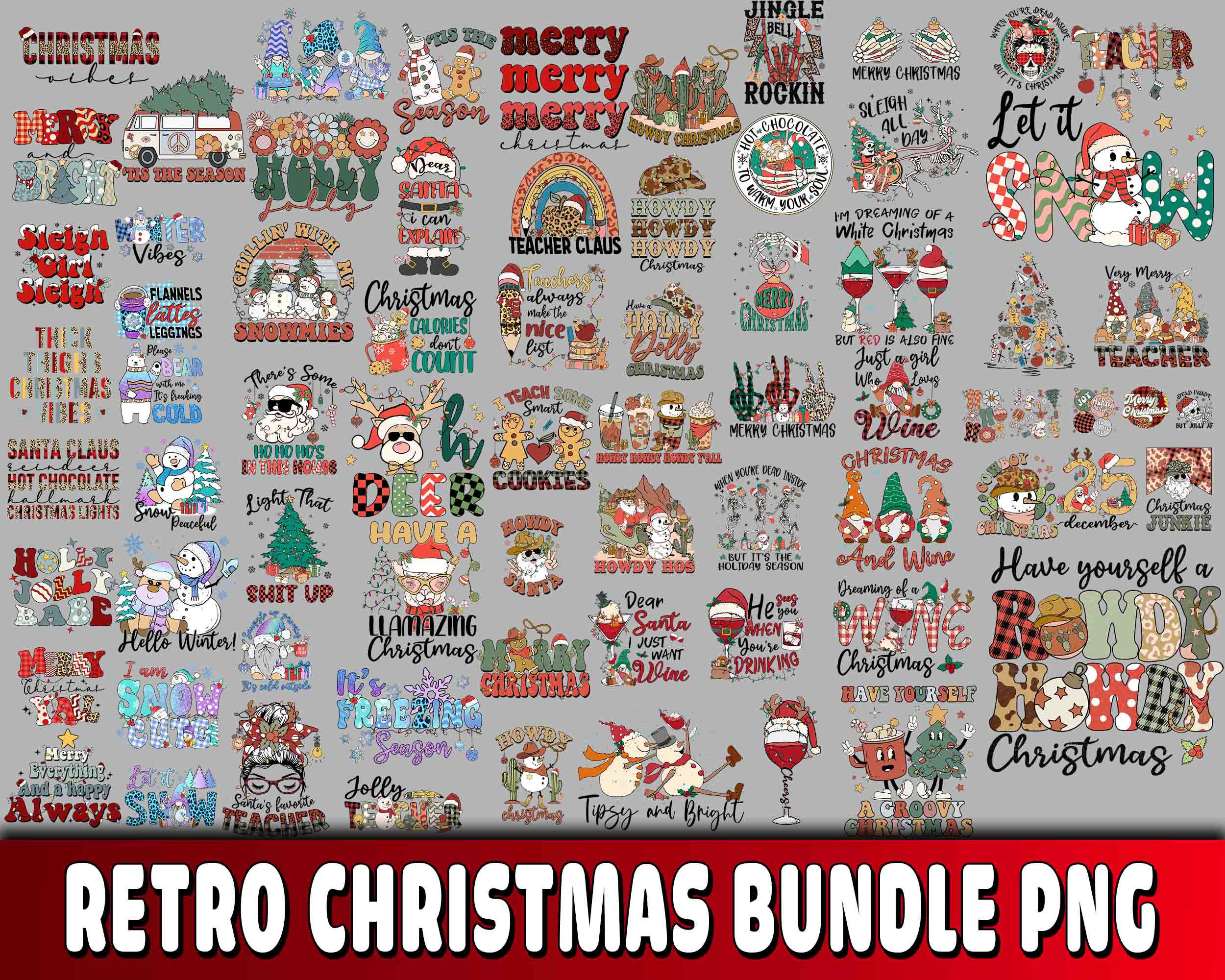 Retro christmas bundle svg 7, Digital Download | Inspire Uplift