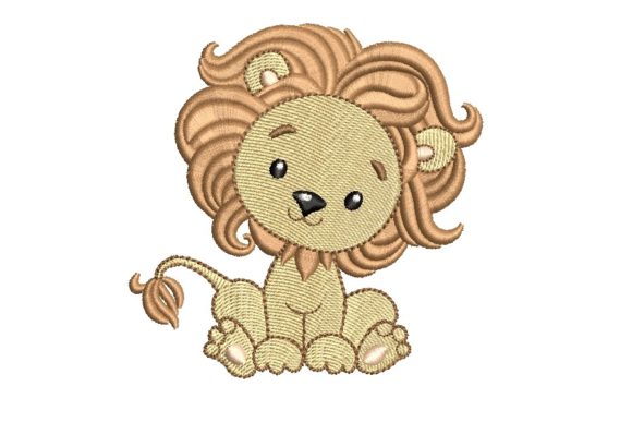 Adorable Lion Cub Embroidery Design: Perfect for Jungle-Them | Inspire ...