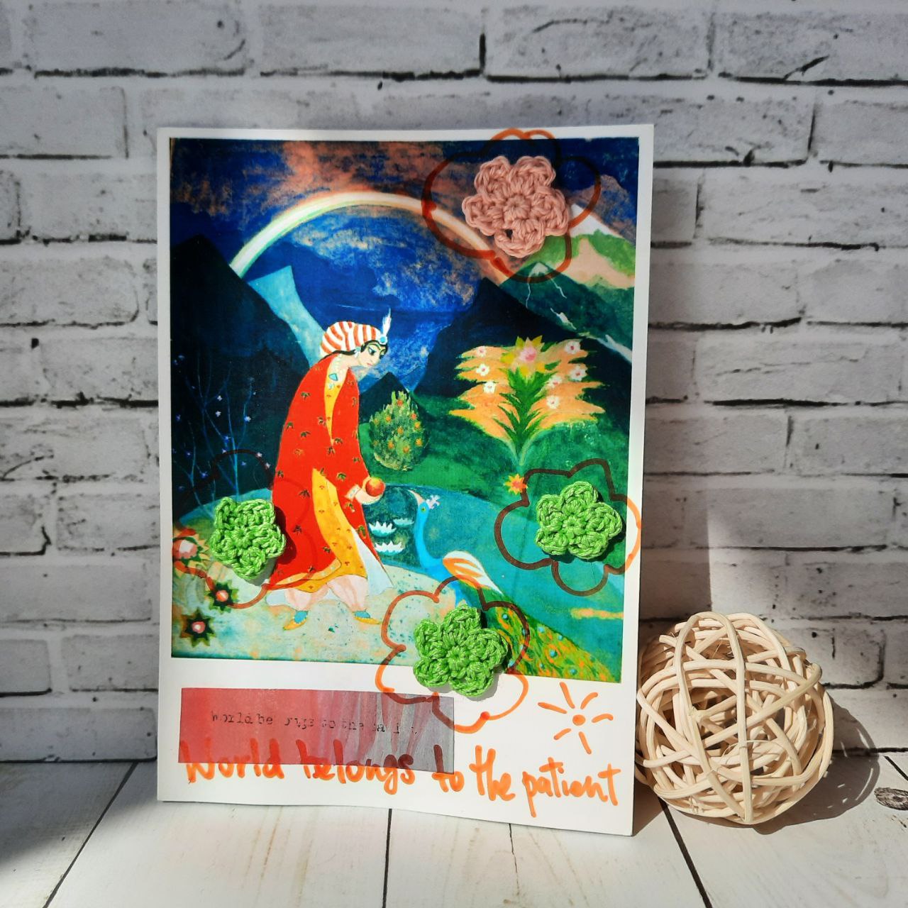 Postcard with crochet flowers | Inspire Uplift