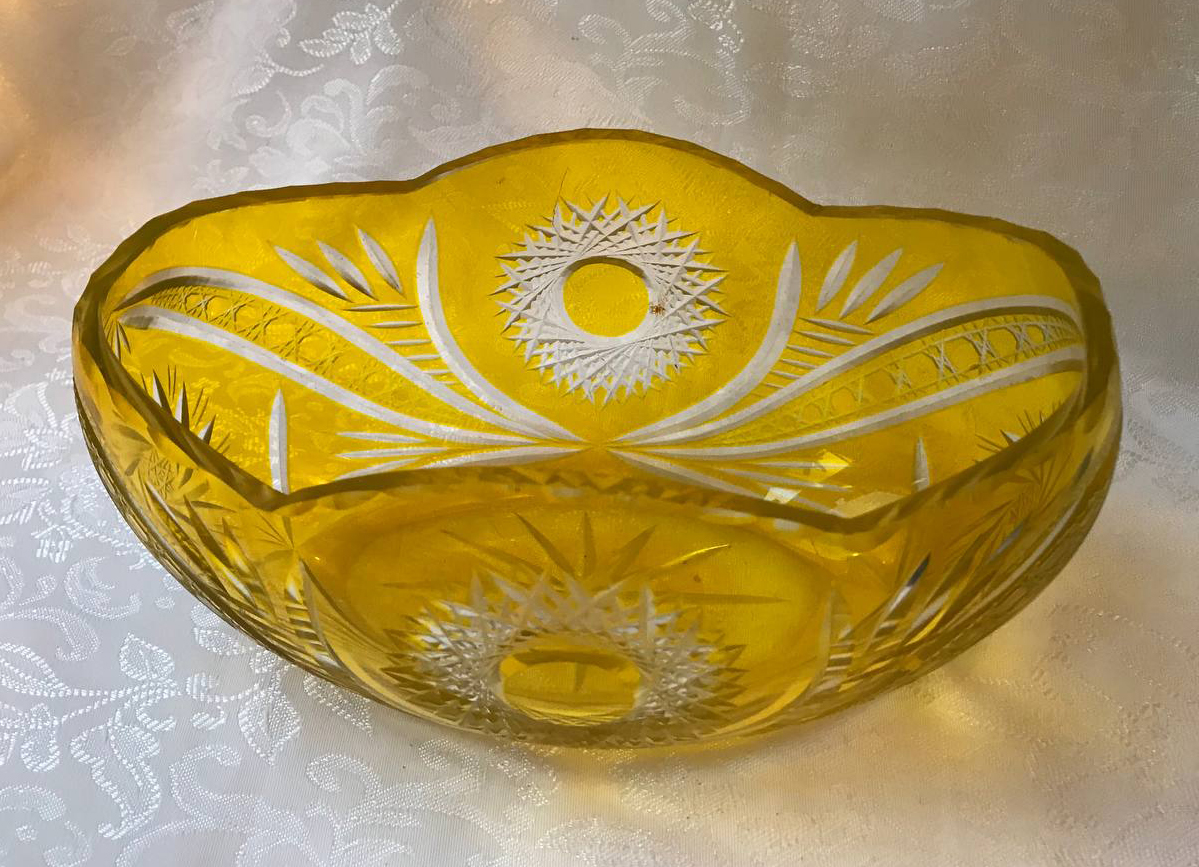 Soviet Yellow Crystal Vase | Inspire Uplift