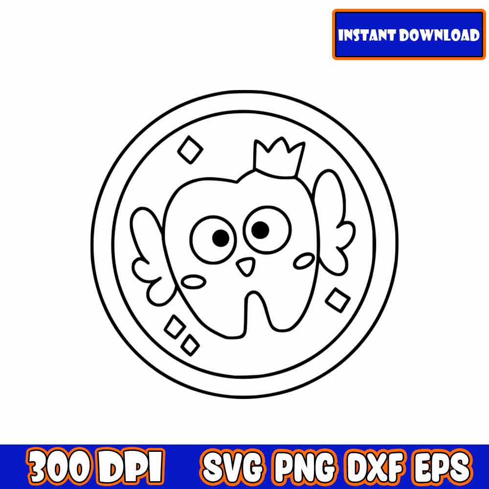 Toothfairy Sticker Outline SVG, Bluey SVG Bundle, Bluey Cut | Inspire ...