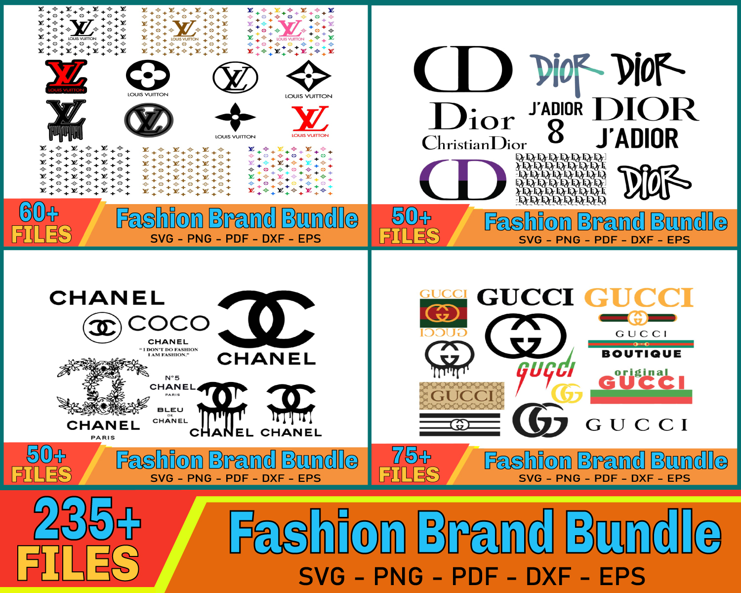 Brand Logo Svg Bundle, Luxury Brand Logo Svg, Fashion Brand | Inspire ...