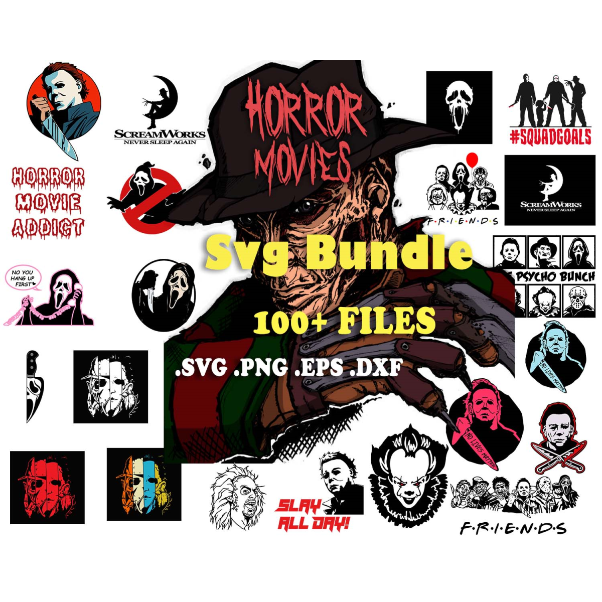 100 Files Horror Movies Svg Bundle - Inspire Uplift