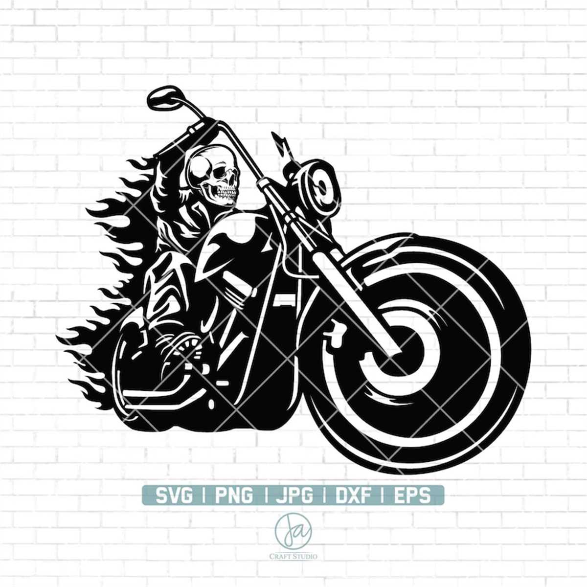 Biker svg | Biker Skull svg | Skull svg | Biker Clipart | Bi - Inspire Uplift
