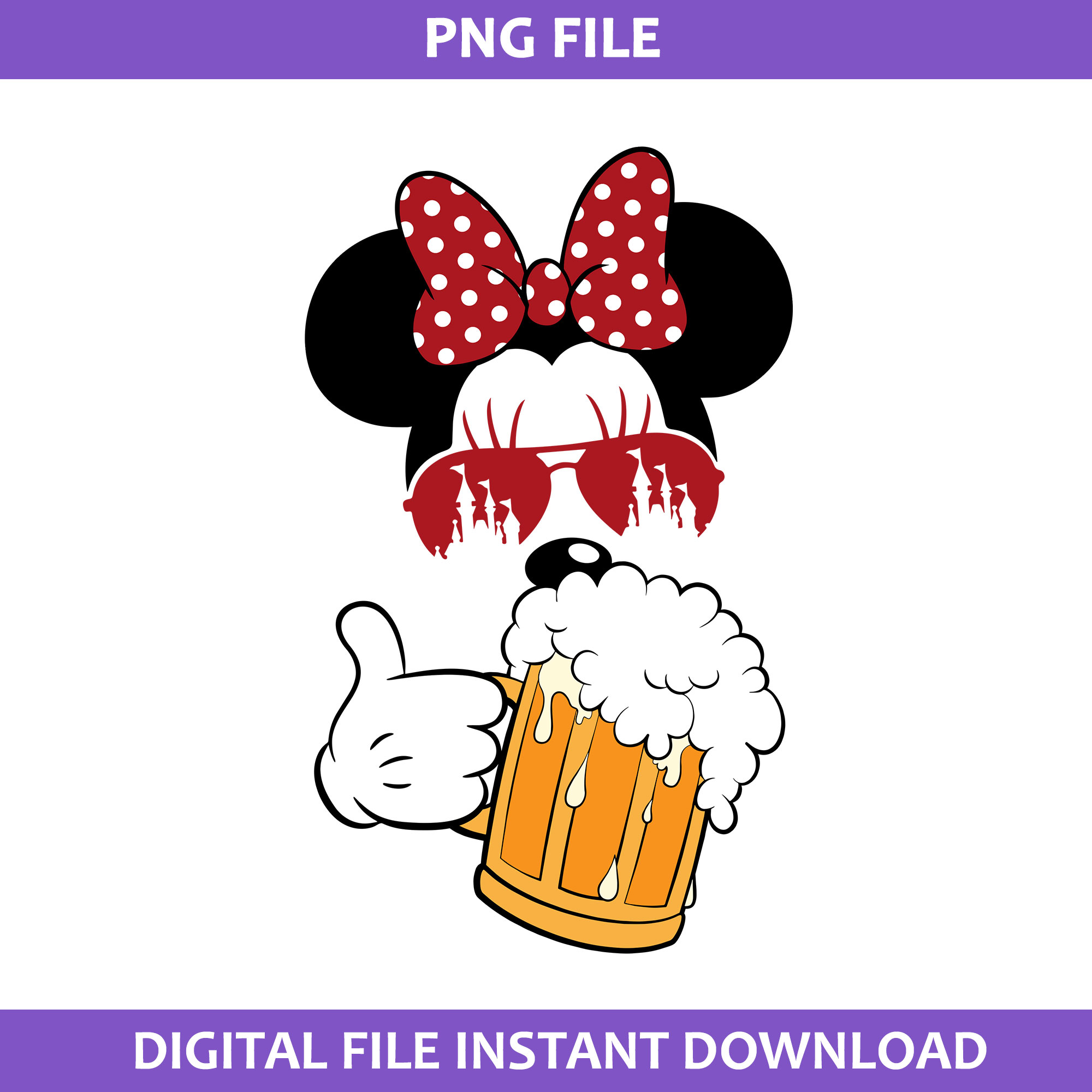 Minnie Beer Mug Png, Minnie Drinking Beer Png, Minnie Mouse - Inspire ...