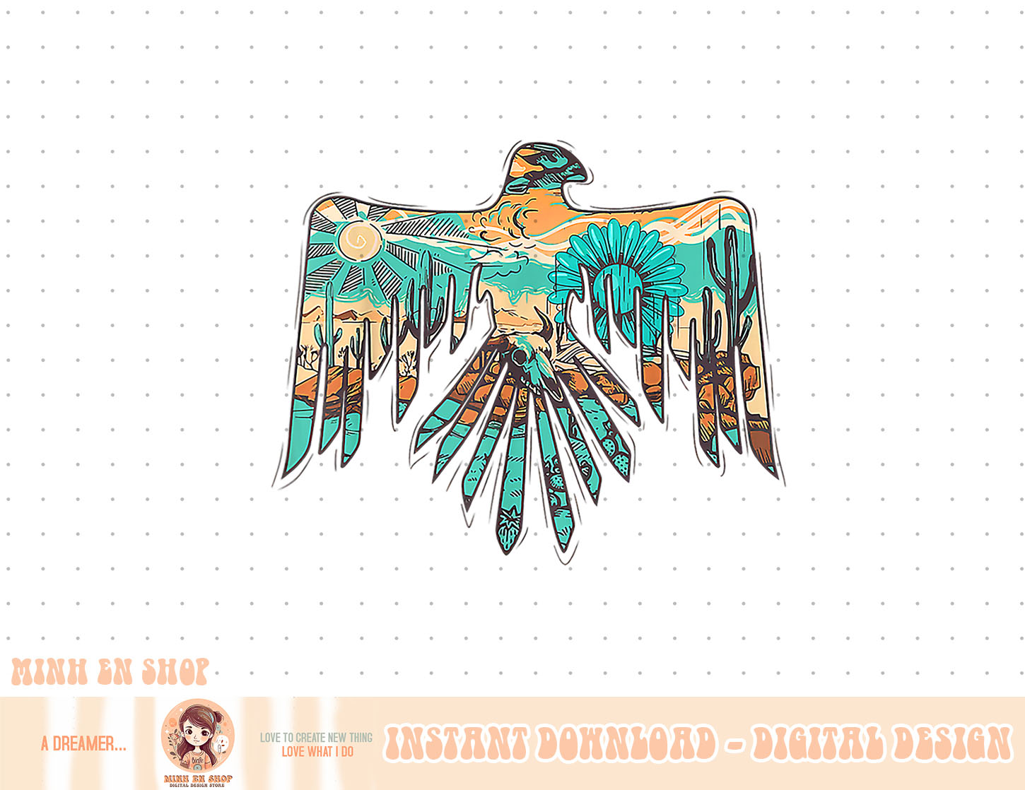 Roam Free Thunderbird Western Boho png - Inspire Uplift