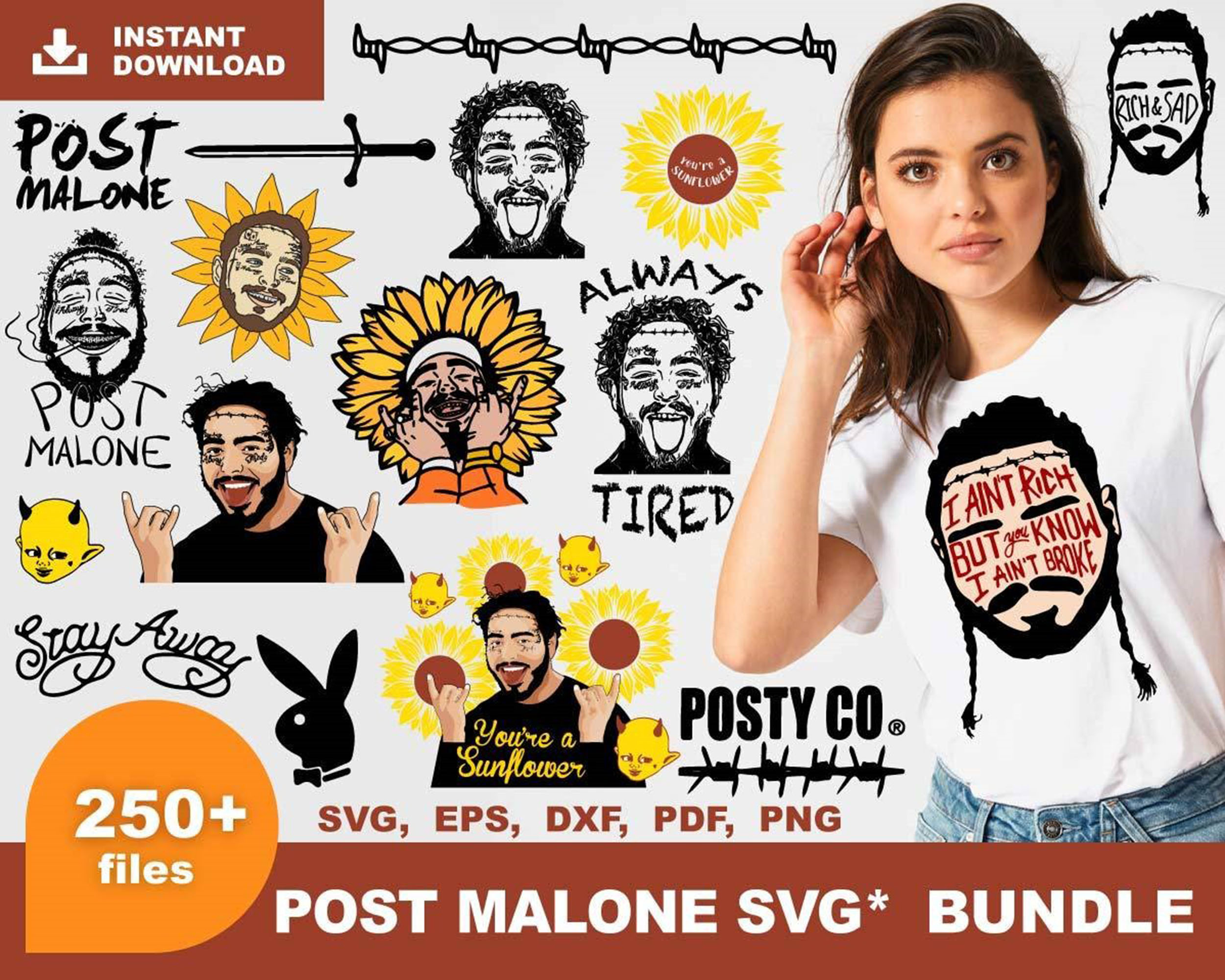 270 files Post Malone svg, Digital Download | Inspire Uplift