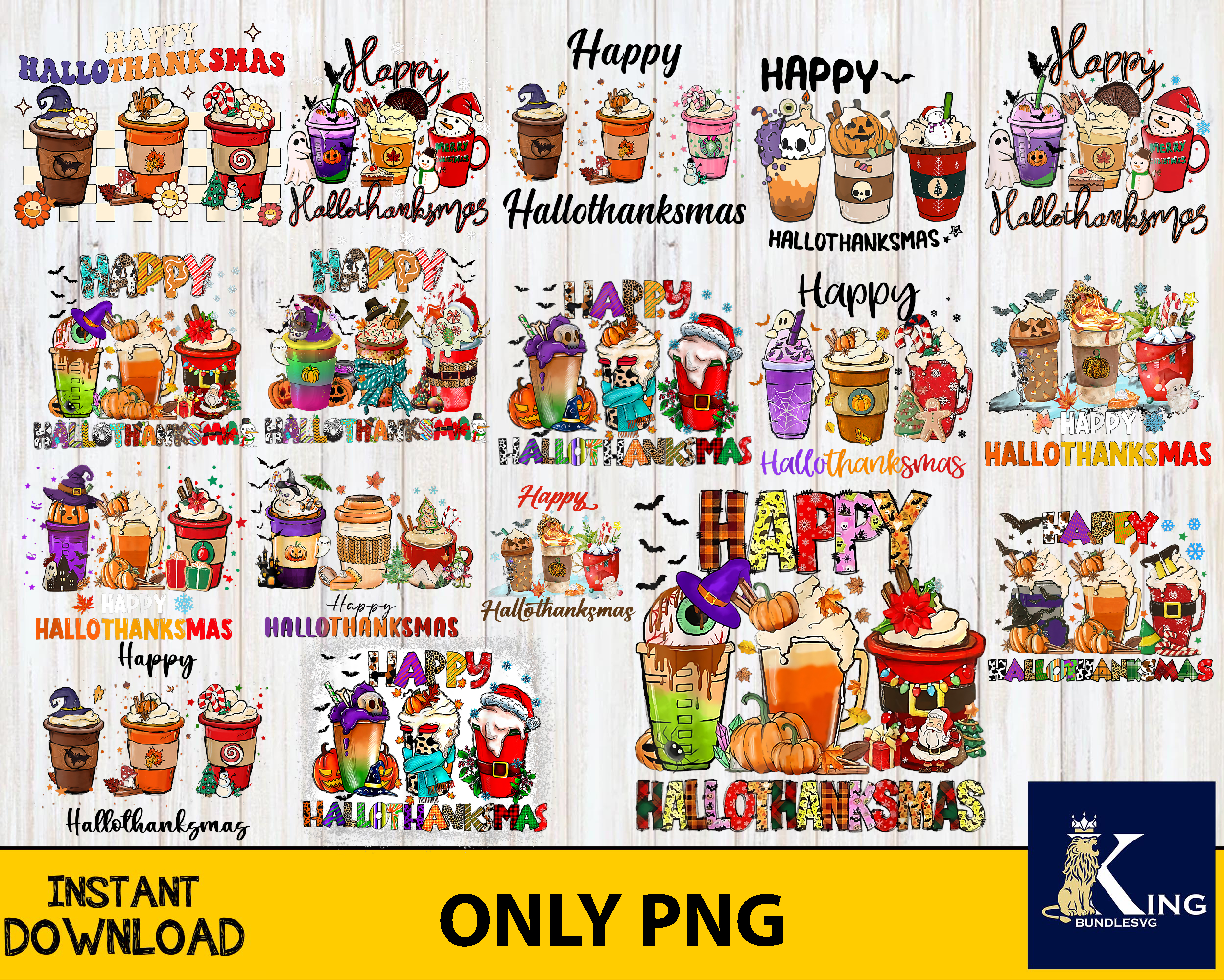 Hallothanksmas bundle PNG, Digital Download | Inspire Uplift