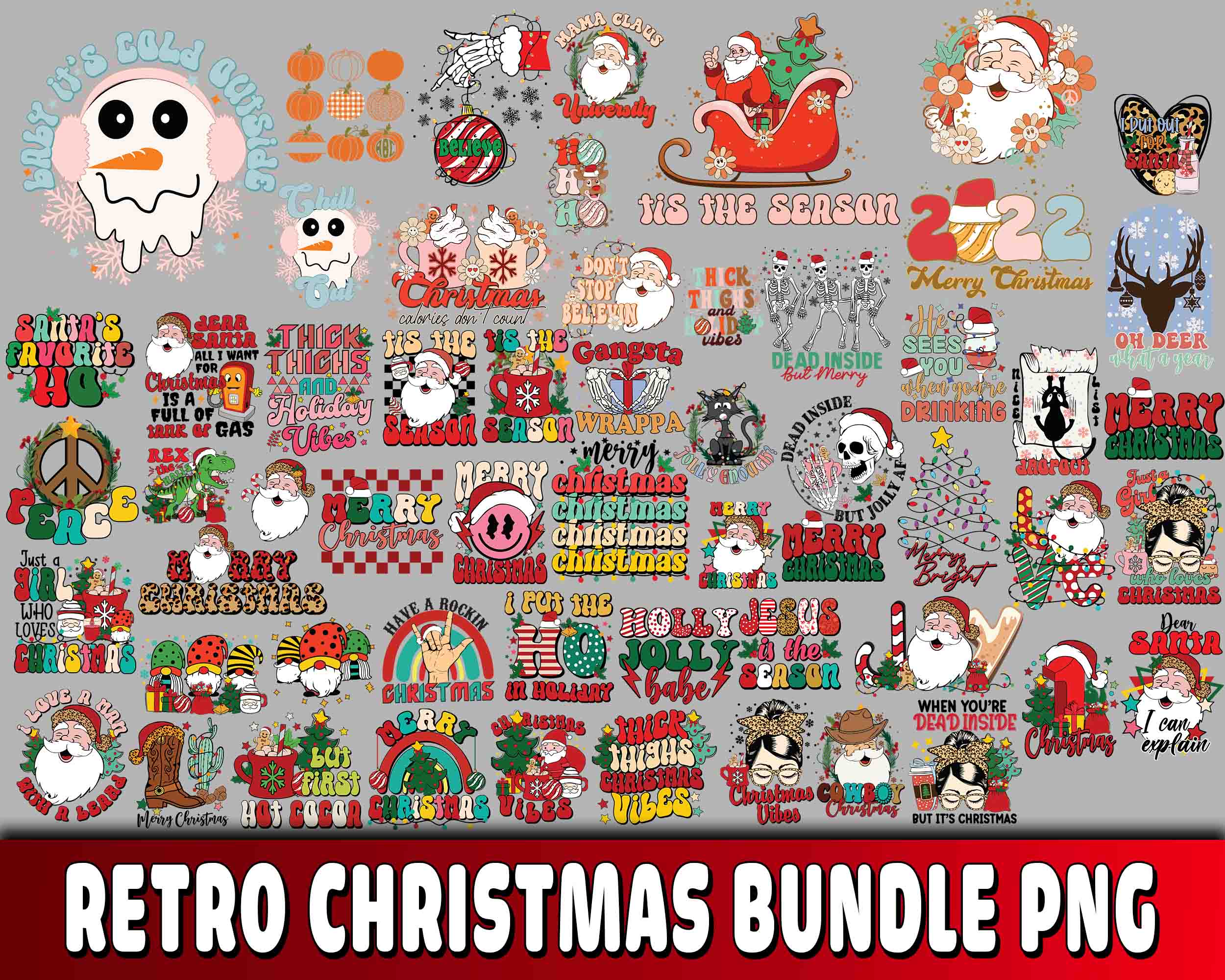 Retro christmas bundle 10 svg, Digital Download | Inspire Uplift