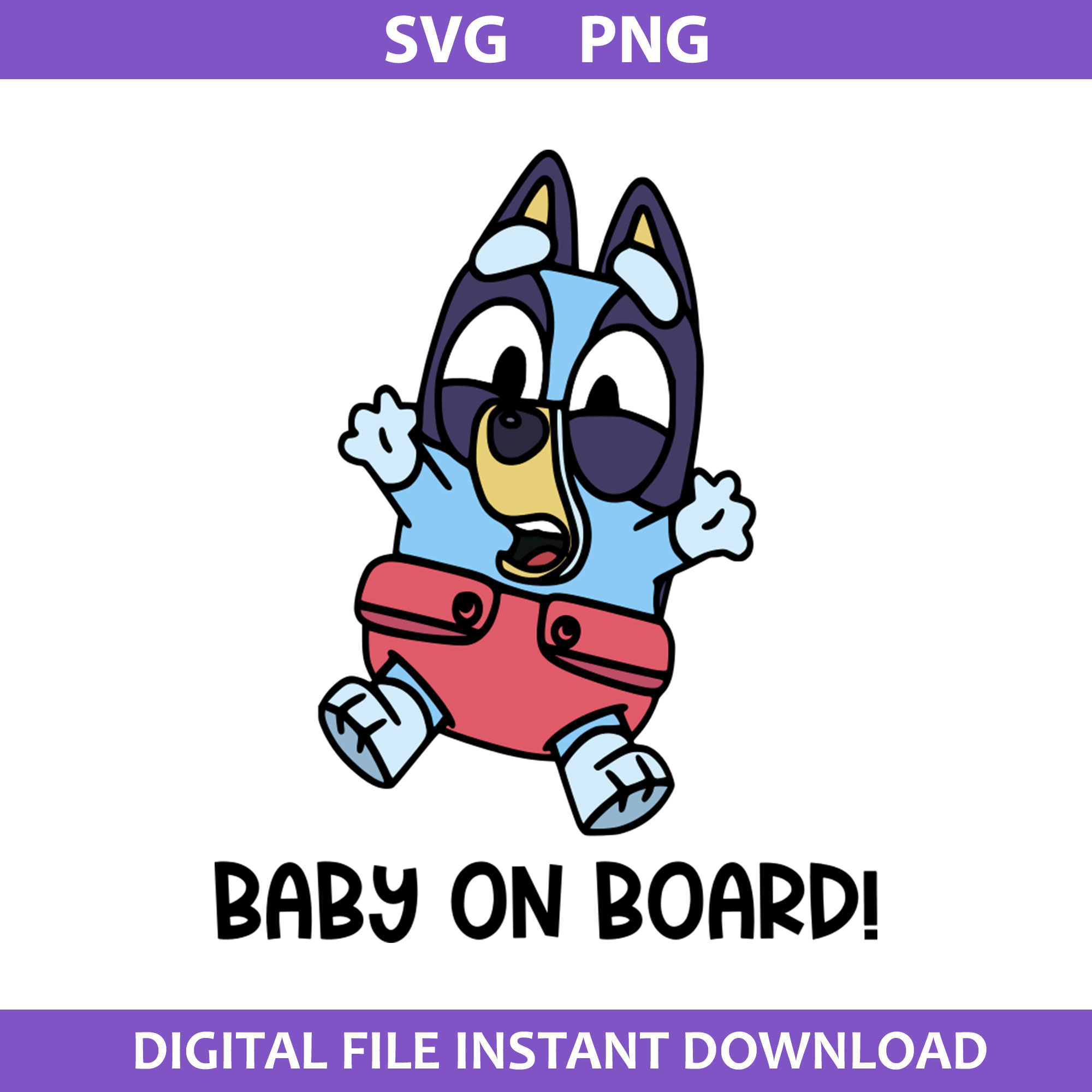 Baby On Board Svg, Baby Bluey Svg, Bluey Svg, Cartoon Svg, P | Inspire ...