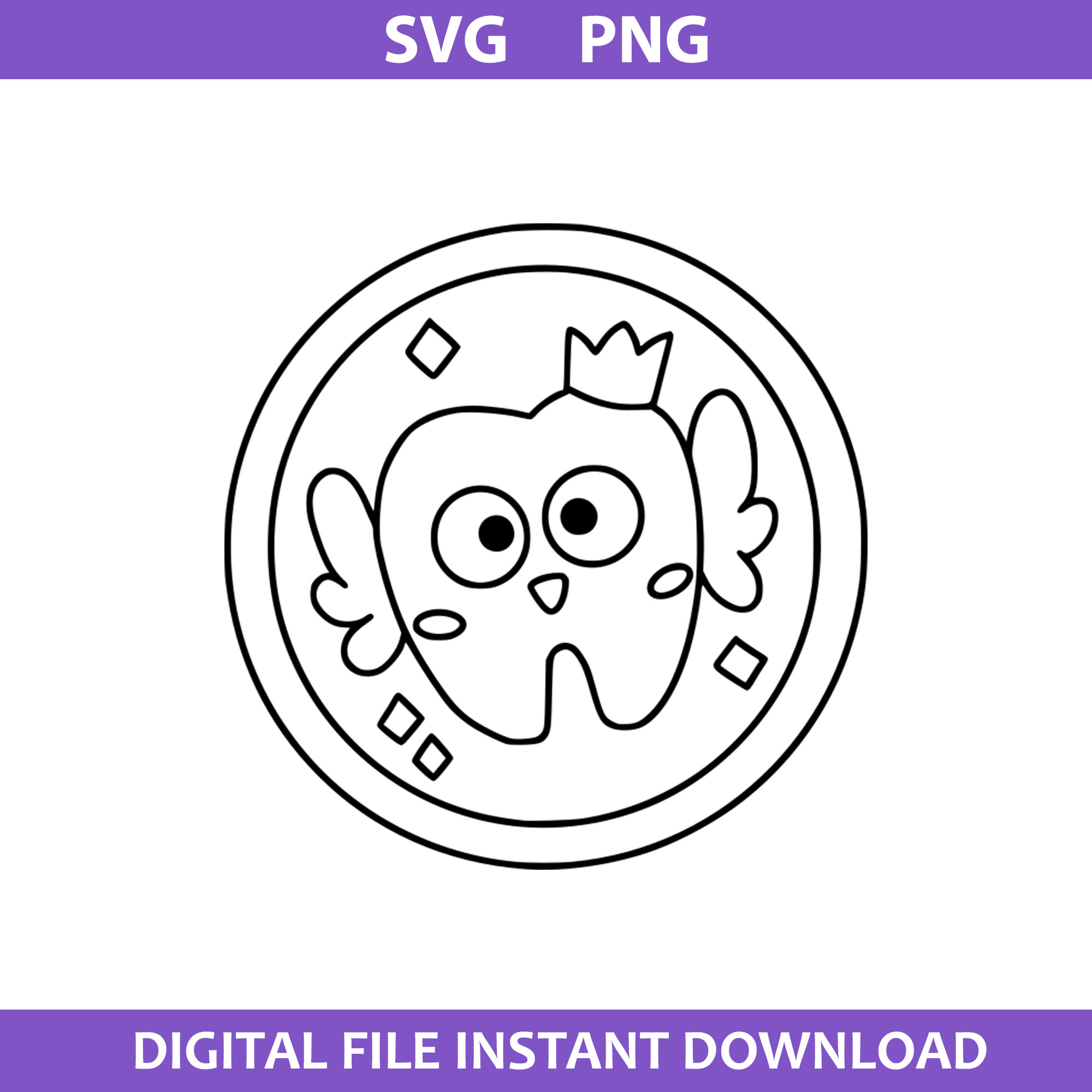 Toothfairy Sticker Outline Svg, Bluey Svg, Cartoon Svg, Png | Inspire ...