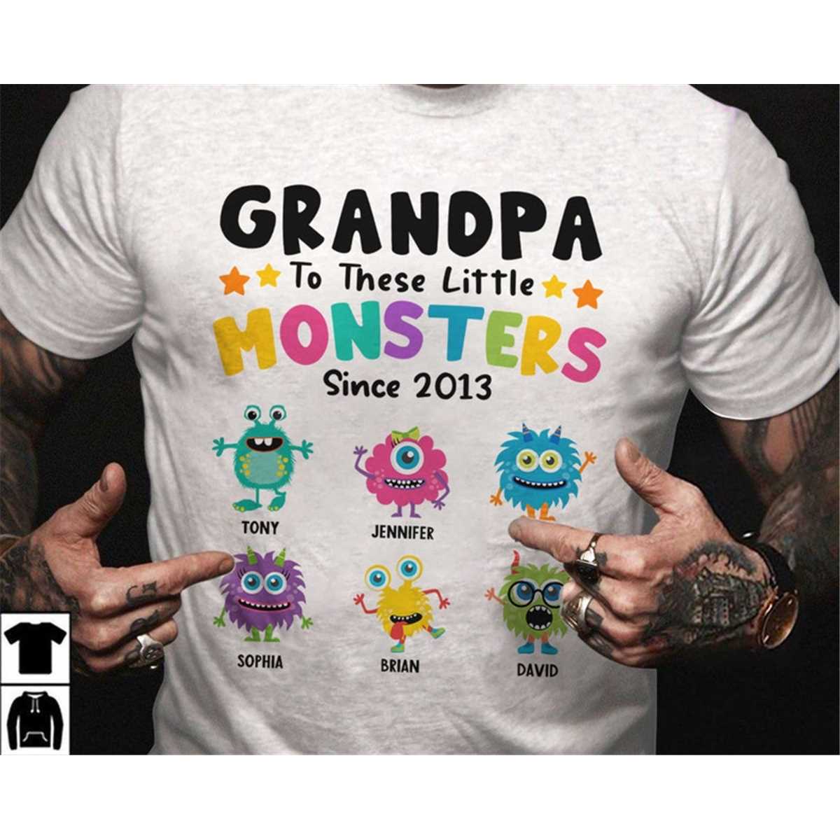 Custom Monsters Grandpa Shirt, Grandpa to these little Monst | Inspire ...