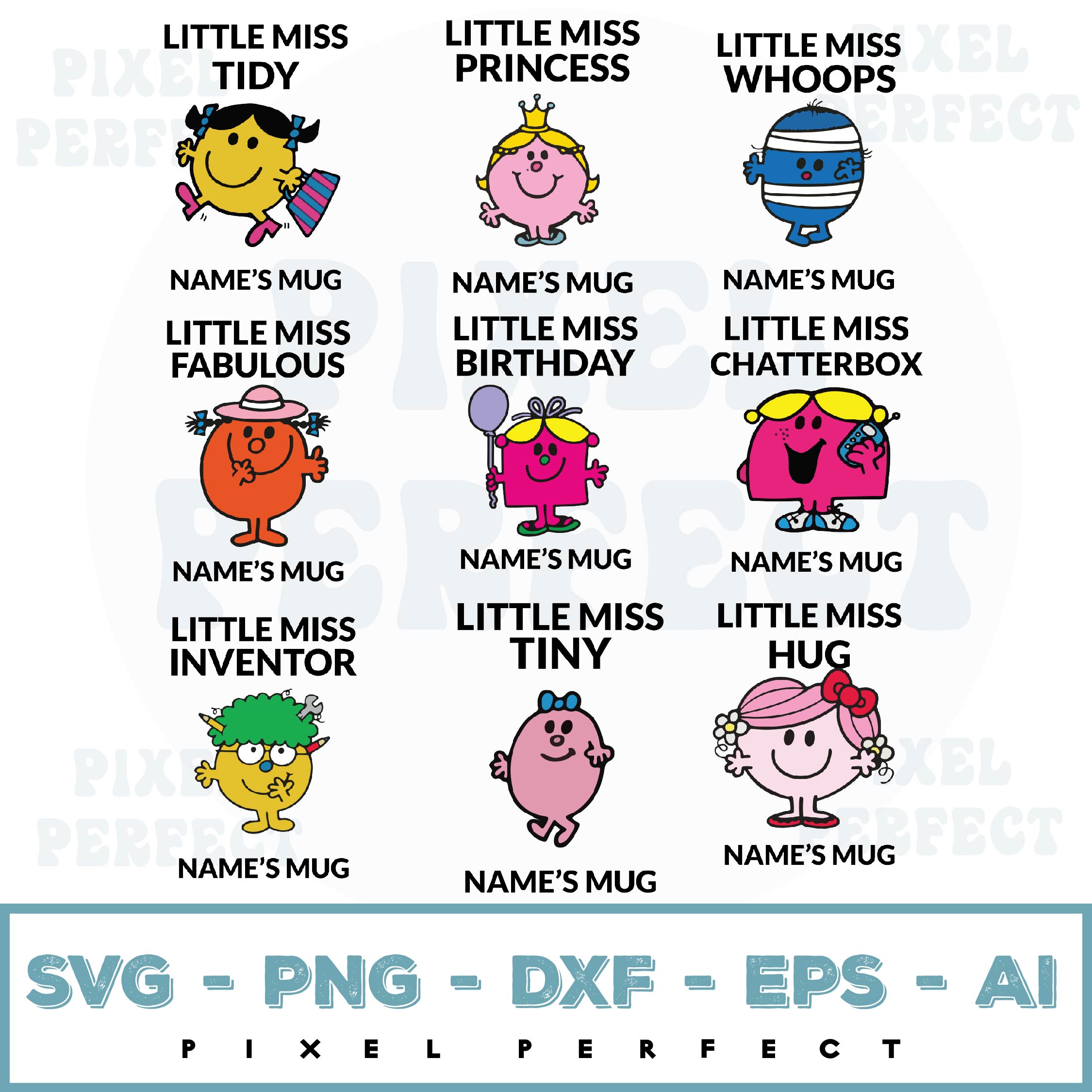 Little Miss Inspired Mr Men Novelty Funny Joke Cartoon Custo | Inspire ...