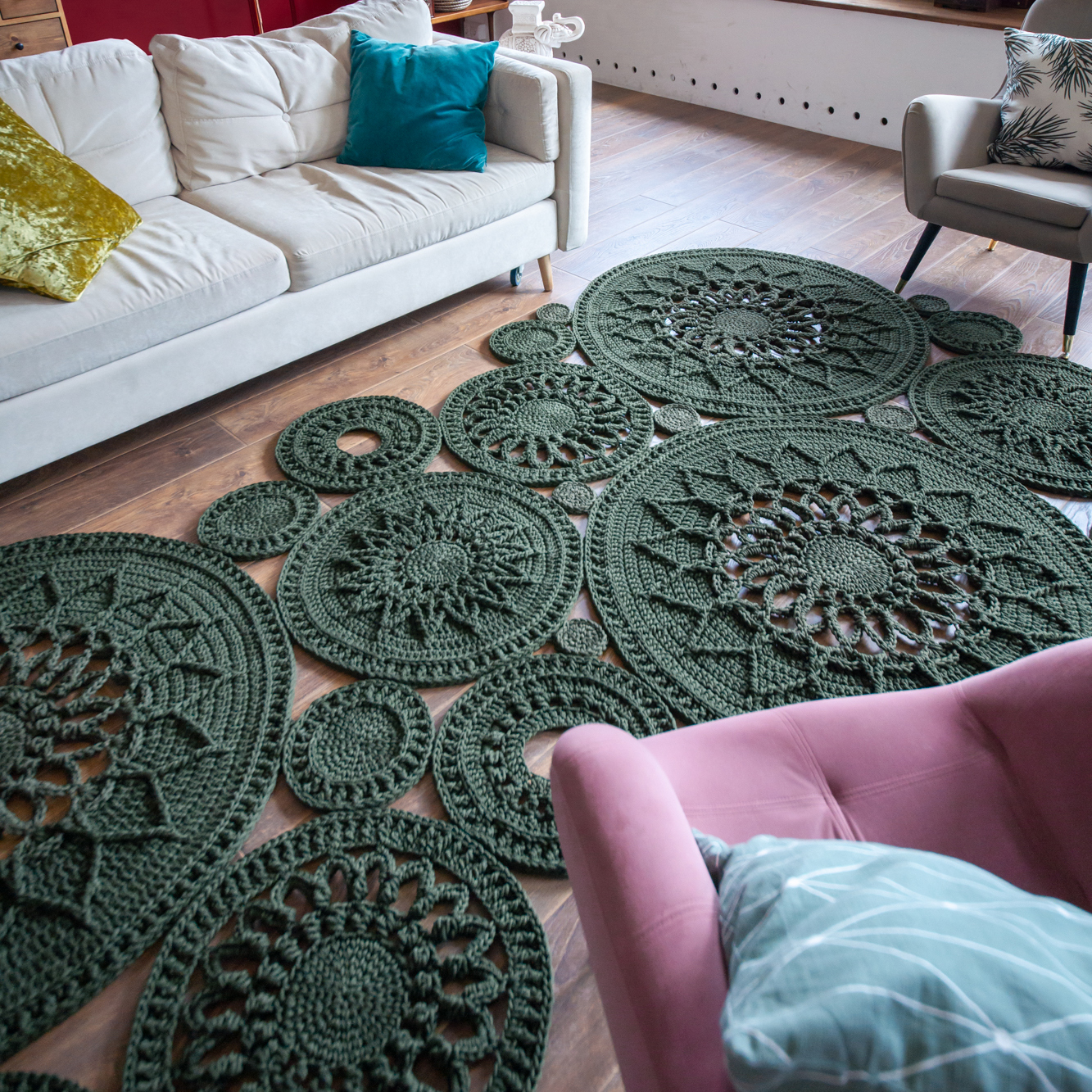 Crochet rug text description of each row on English plus Vid | Inspire ...