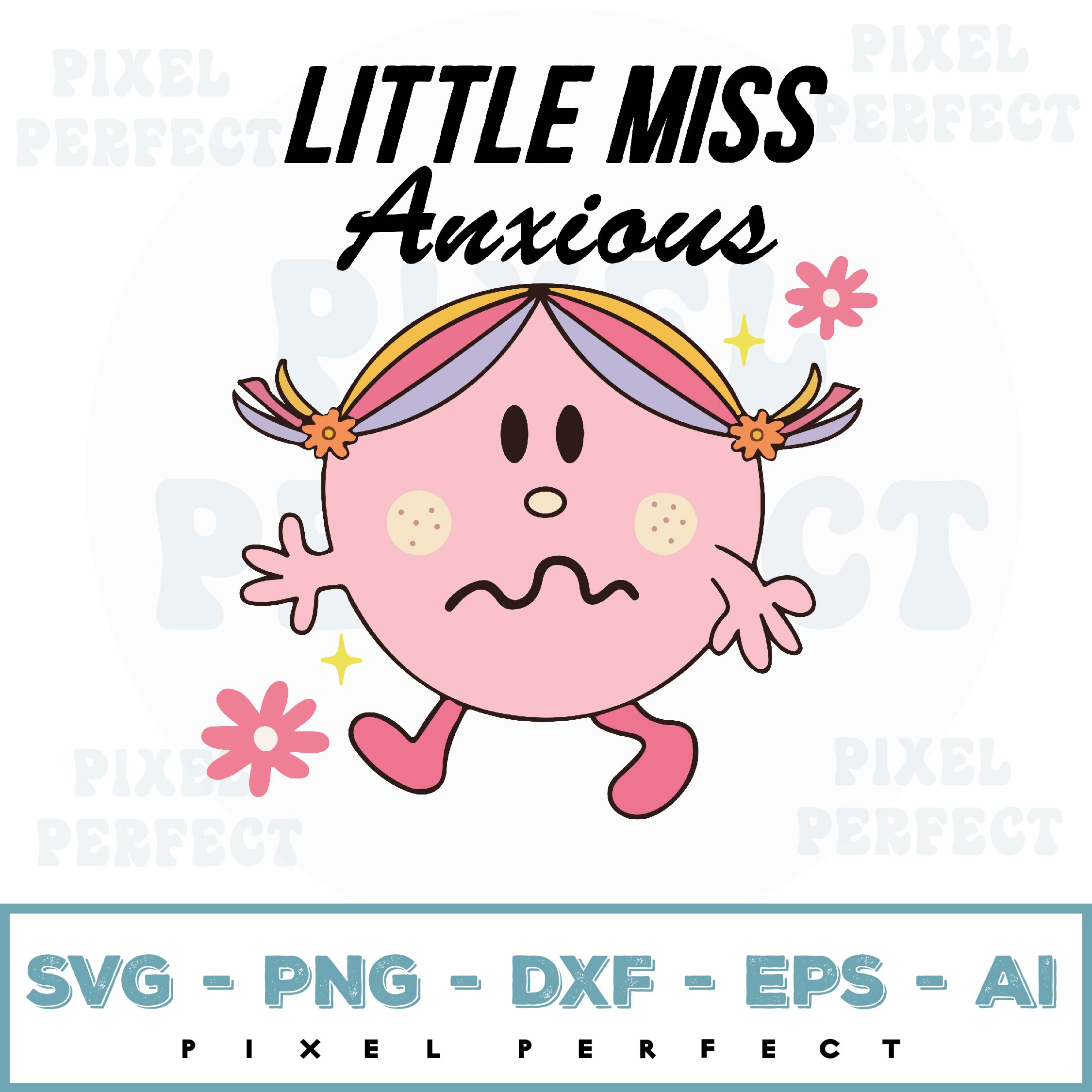 Little Miss Anxious Svg, Little Miss Sticker Svg, Little Mis | Inspire ...