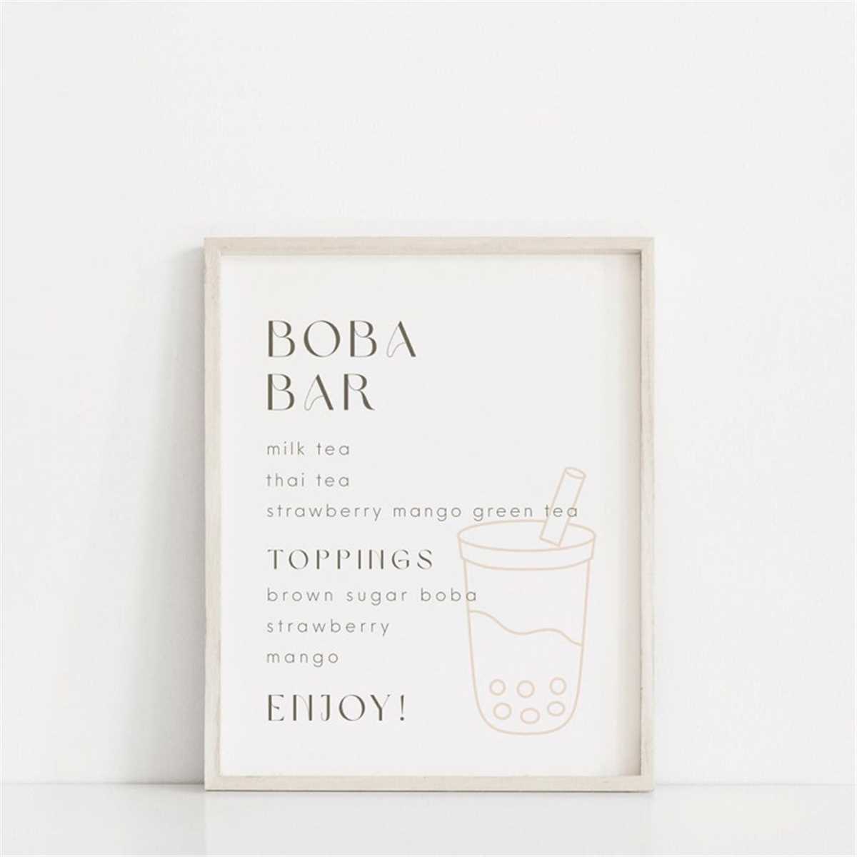 Boba Bubble Tea Bar Table Sign 8'x10' | Inspire Uplift