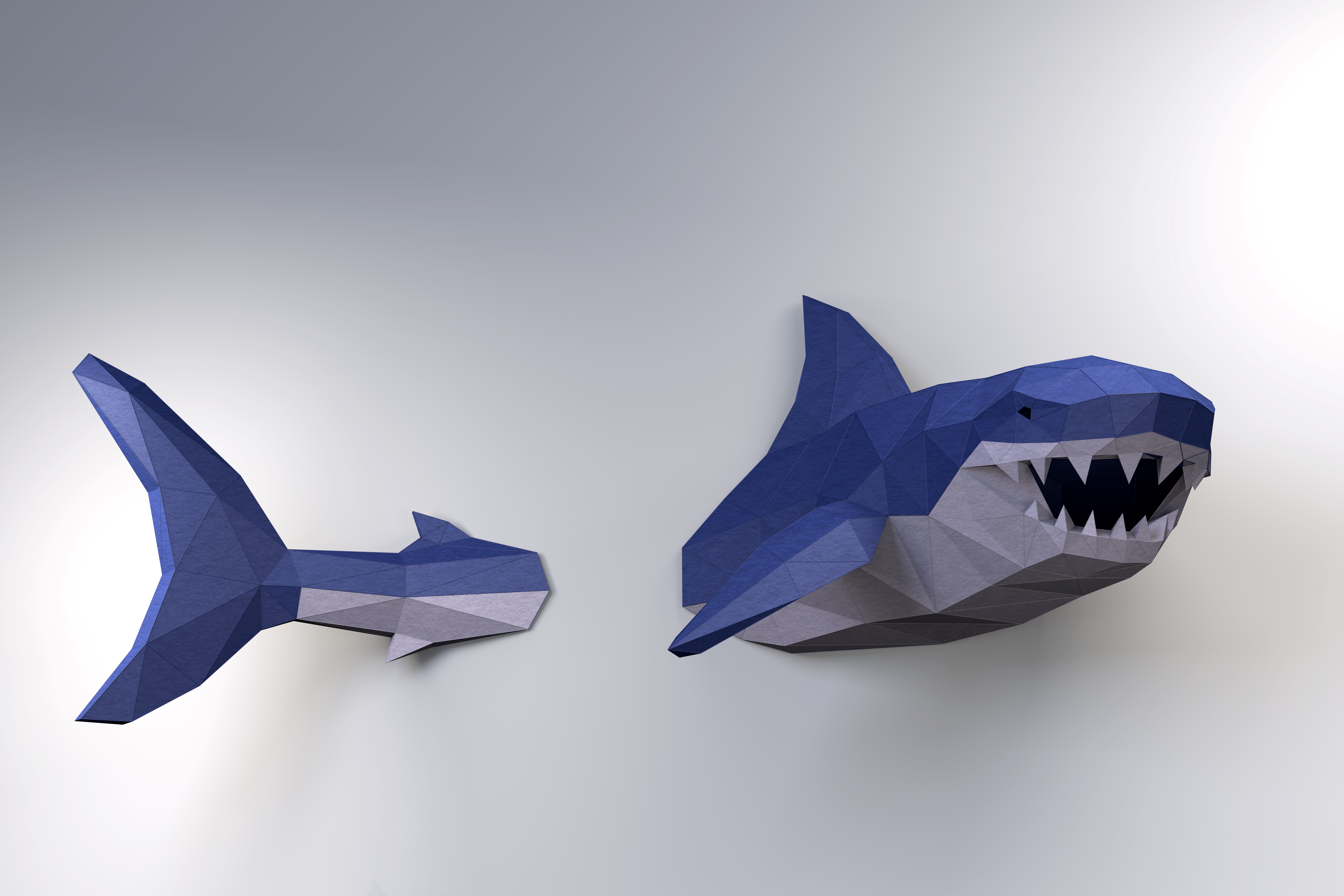 Shark wall decor, Low Poly Shark Model, Create Your Own 3D P | Inspire ...