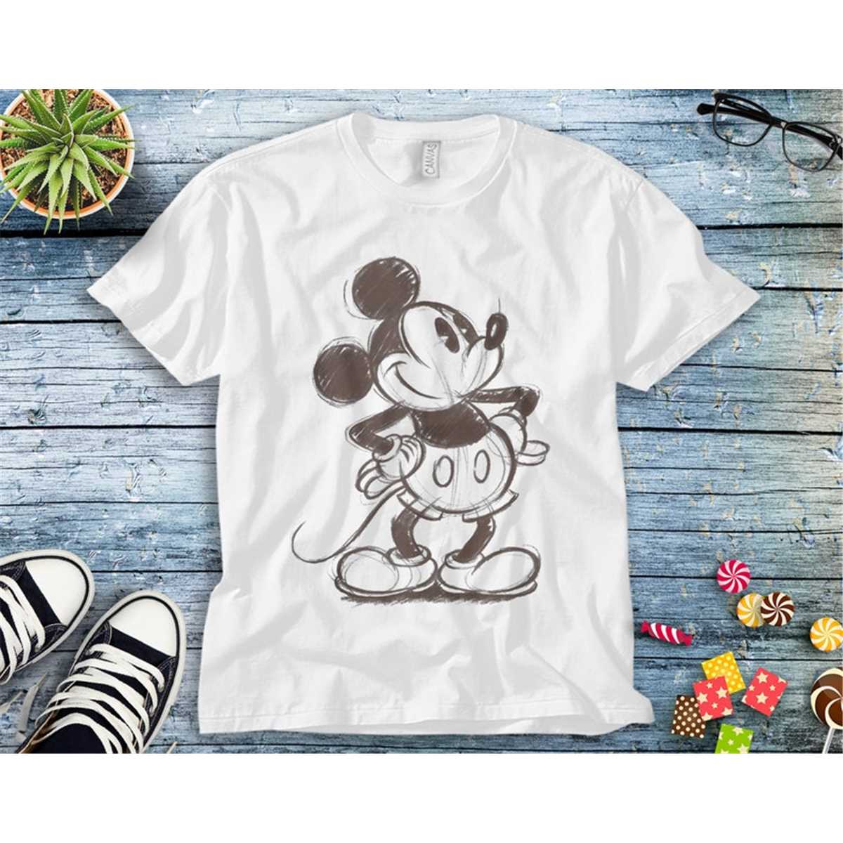 Disney Mickey And Friends Mickey Mouse Sketch Portrait Unise - Inspire ...