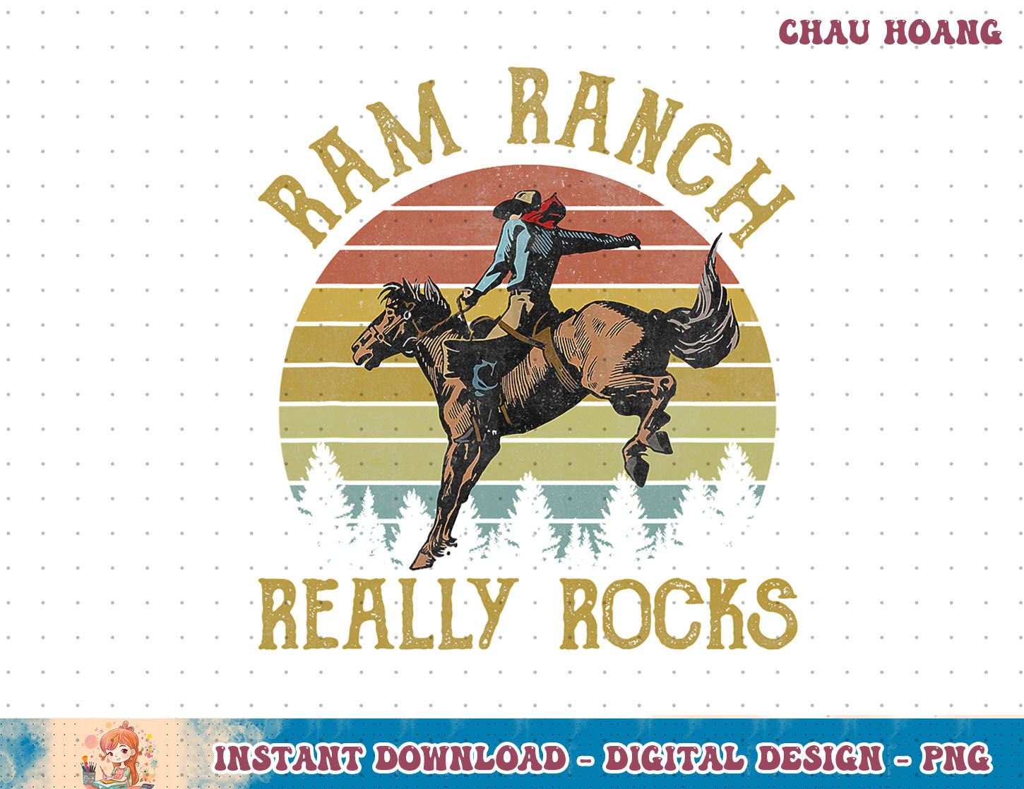 Ram Ranch Really Rocks Cowboy Riding Horse Western Country T | Inspire ...