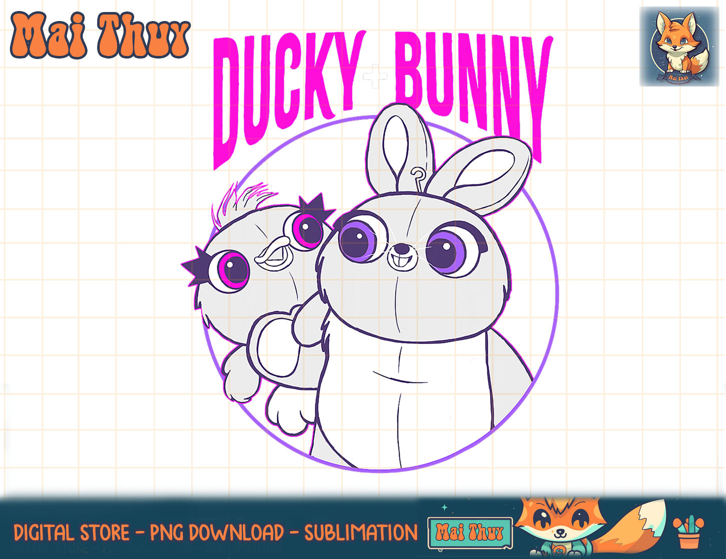 Disney Pixar Toy Story 4 Ducky & Bunny Circle Poster Logo T- | Inspire ...