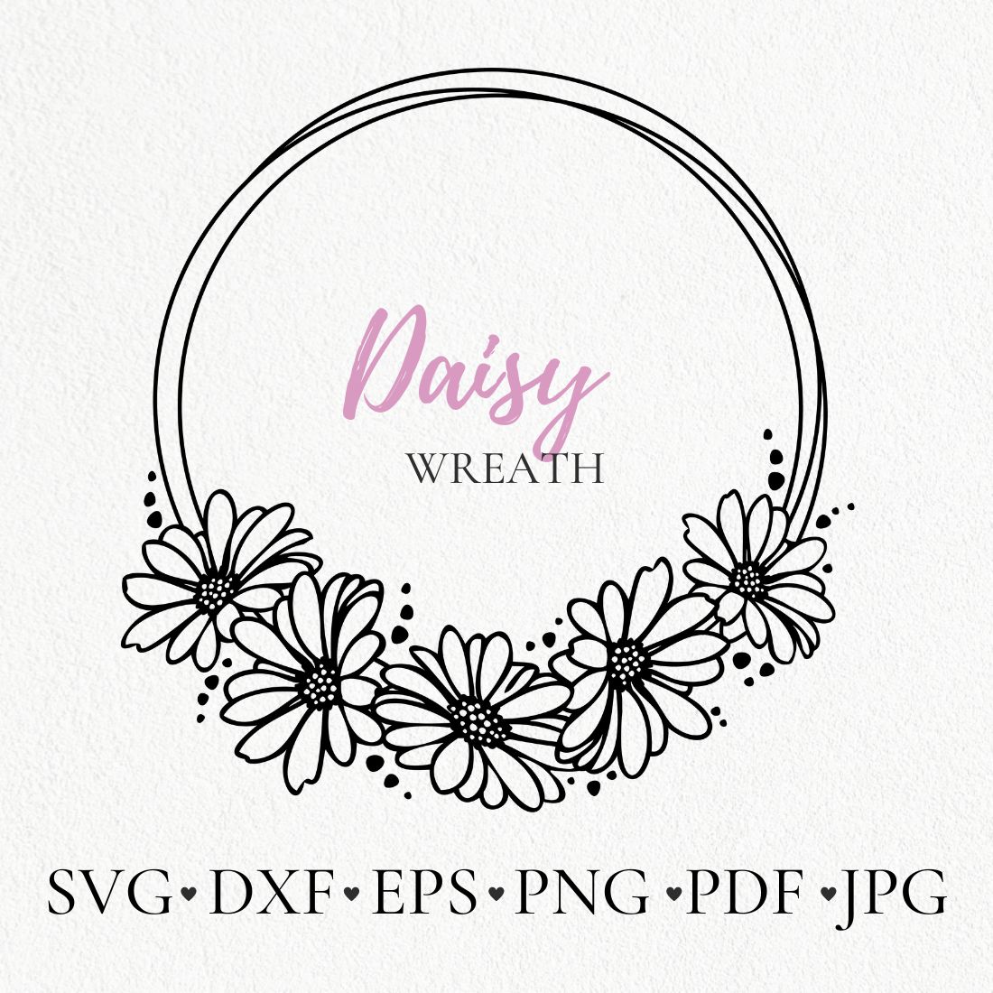 Daisy Wreath Flower SVG Circle Frame, Cut file for design | Inspire Uplift