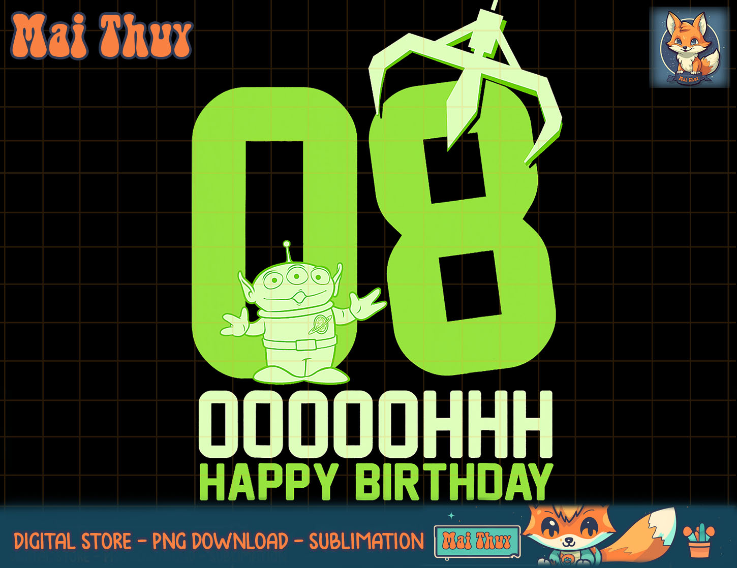 Disney Pixar Toy Story Alien OOOOH Happy 8th Birthday T-Shir | Inspire ...