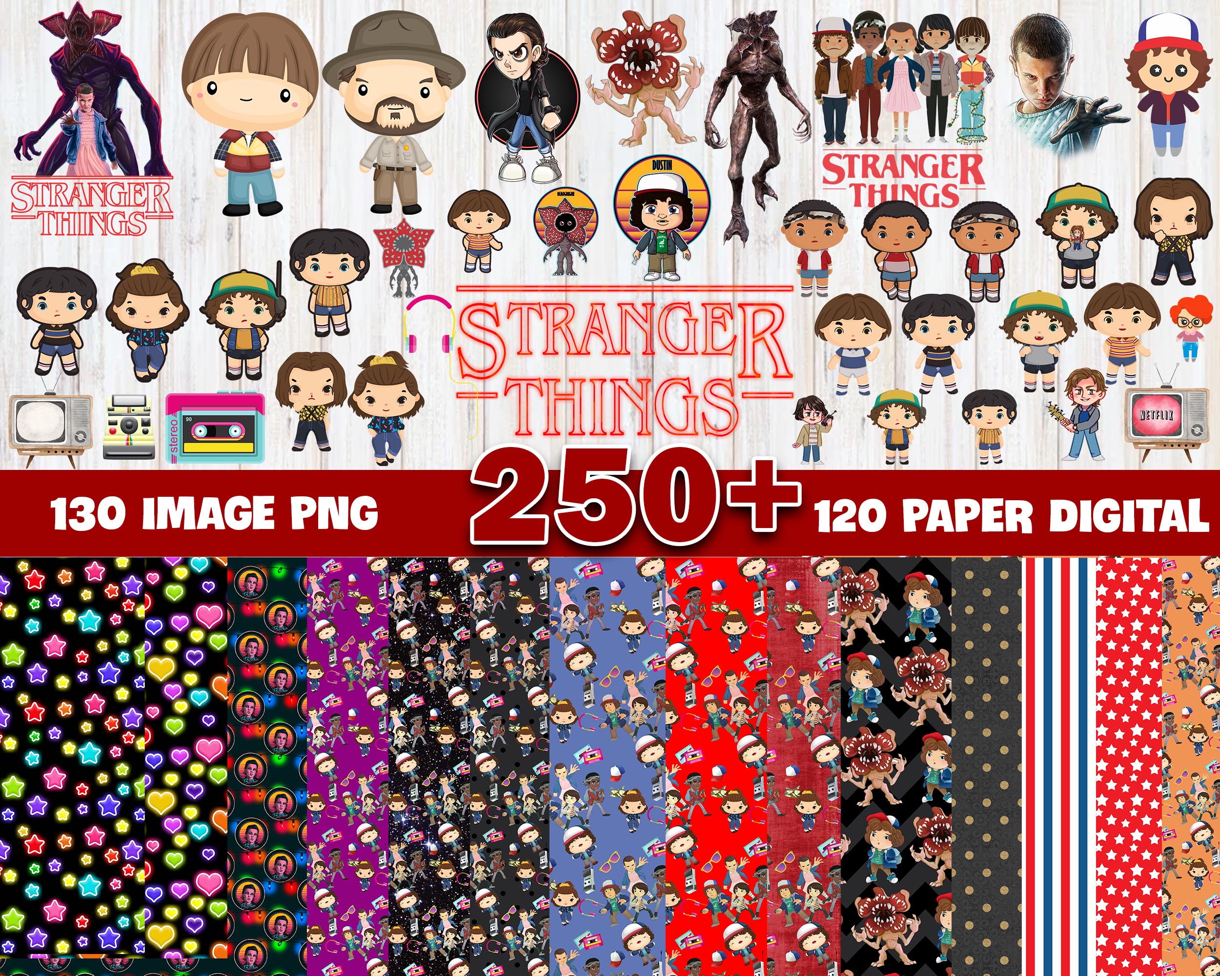 Stranger Things PNG ,250 file Mega Bundle Stranger Things pn | Inspire ...