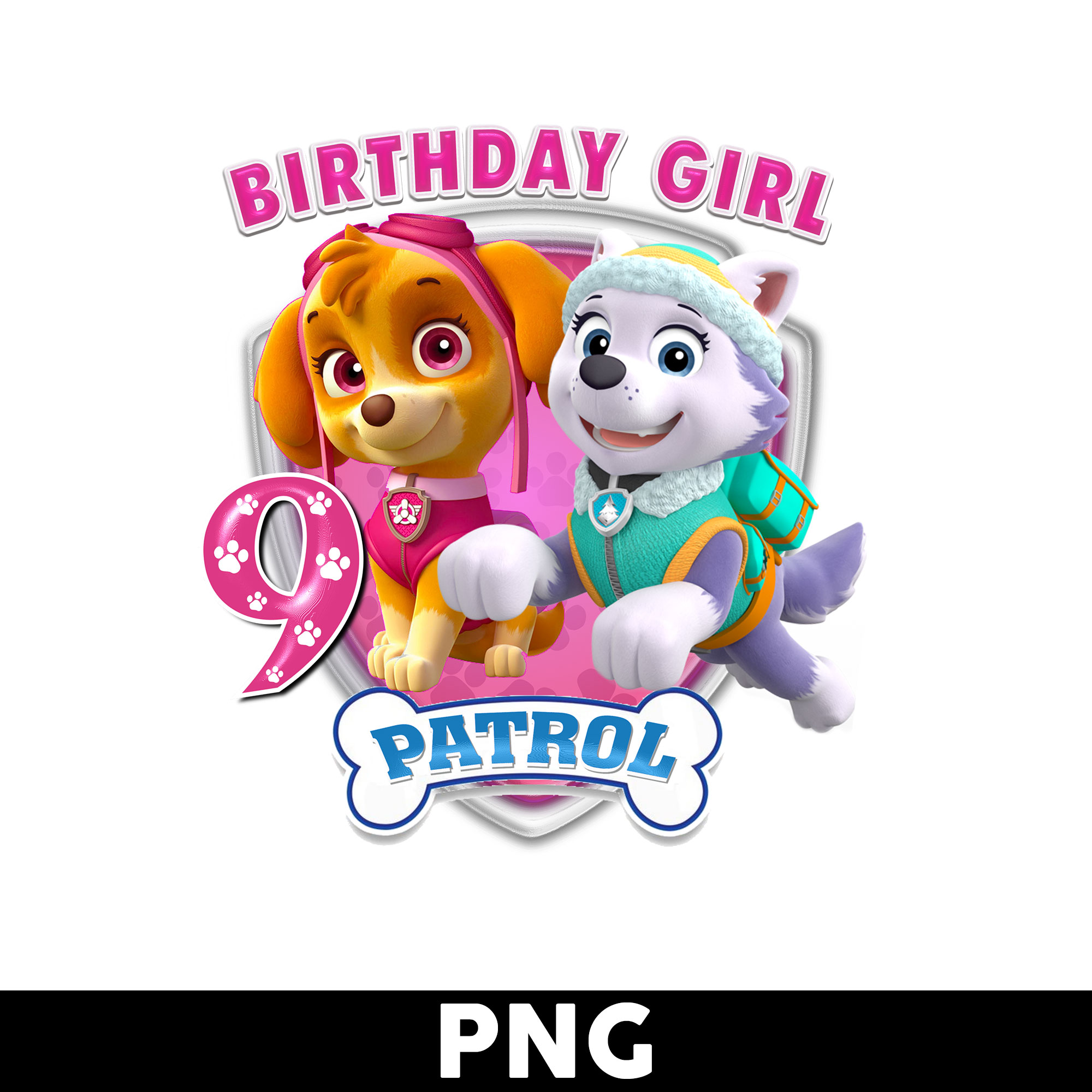 Paw Patrol 9th Birthday Girl Png, Birthday Girl Png, Paw Pat | Inspire ...