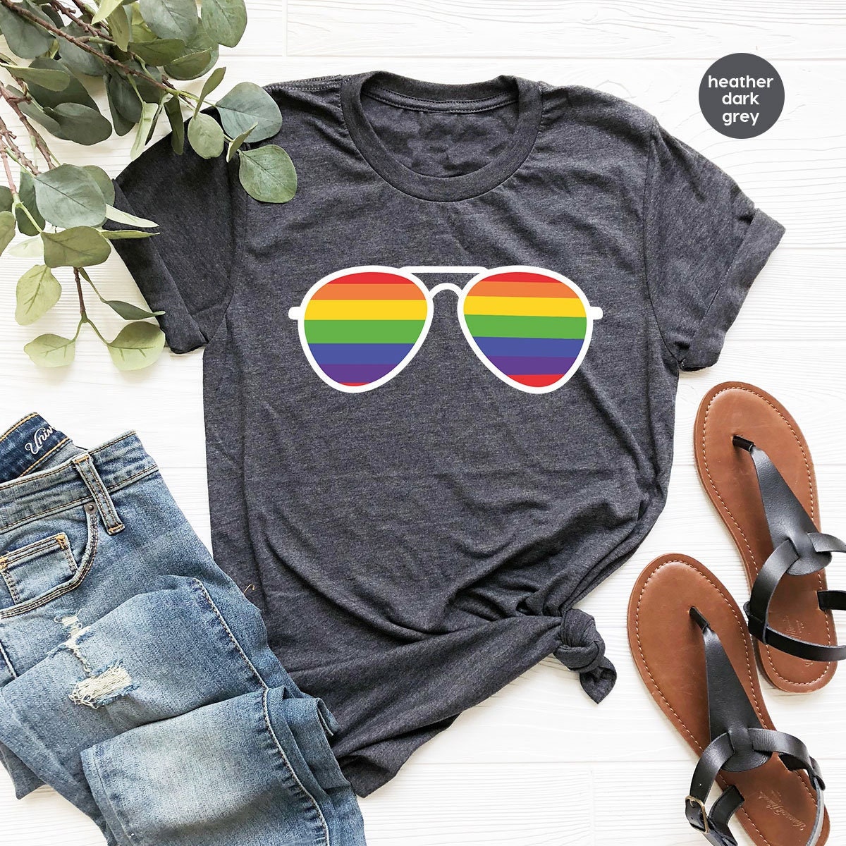 Pride Month Tees, LGBTQ Sunglasses Outfit, Funny Gay Shirts, - Inspire ...