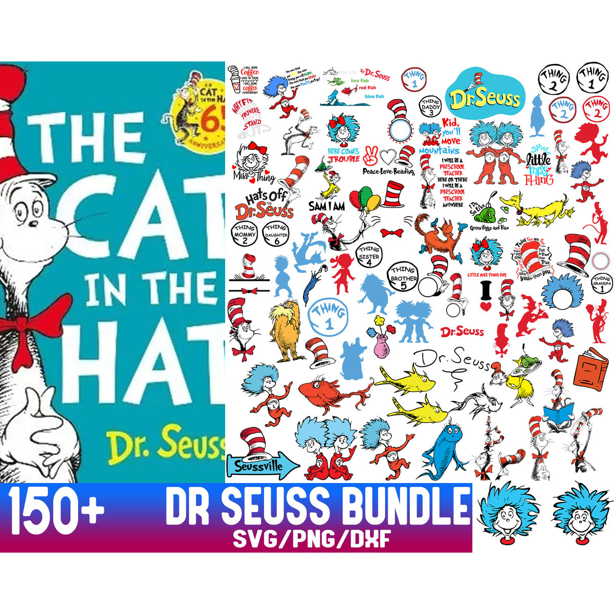 150 Files Dr Seuss Bundle SVG - Inspire Uplift
