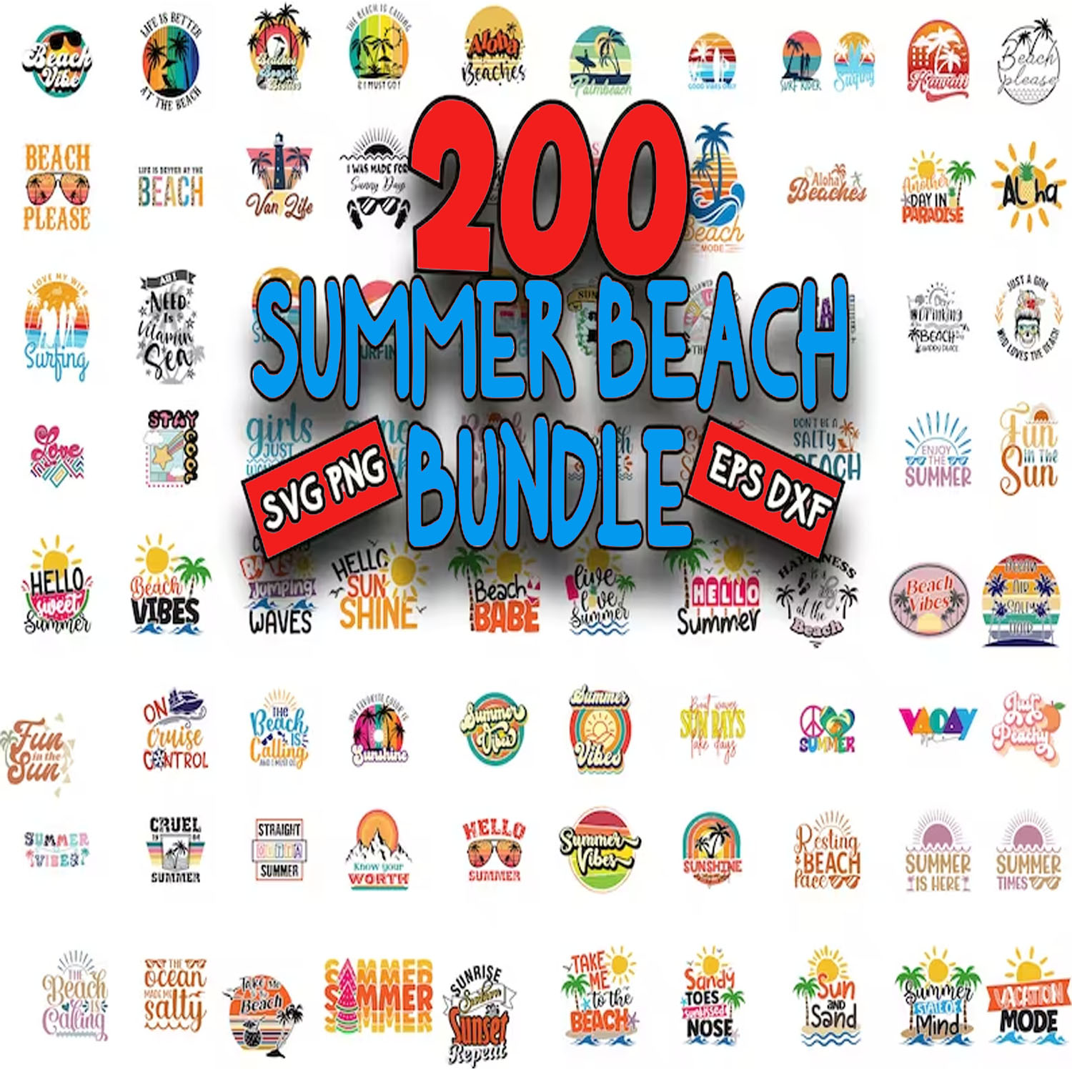 Beach Summer Bundle Svg, Beach Svg, Summer Vibes Png, Summe | Inspire ...