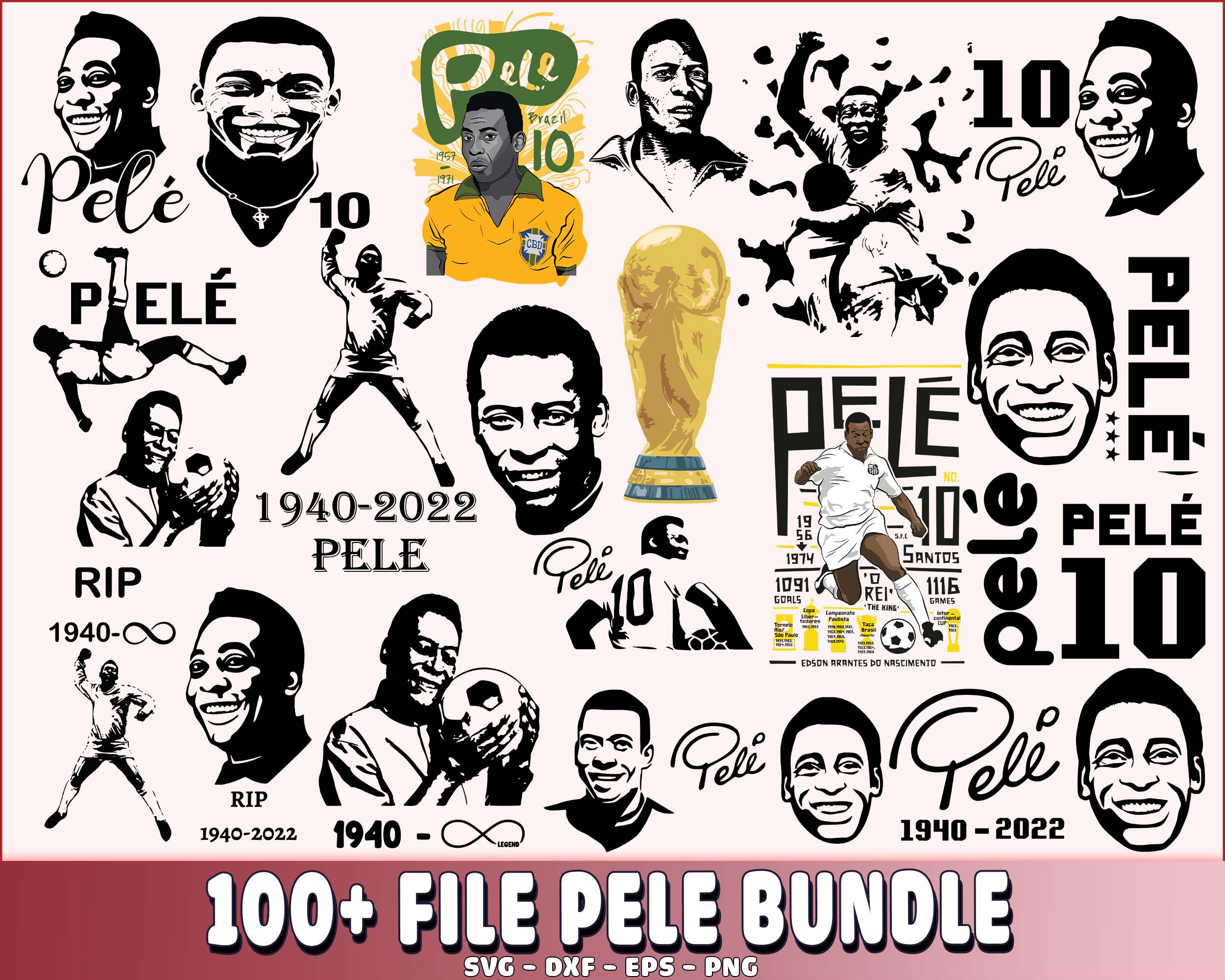 RIP Pele Brazil svg, Pele Brazil svg, Rip Pele Digital, My L | Inspire ...