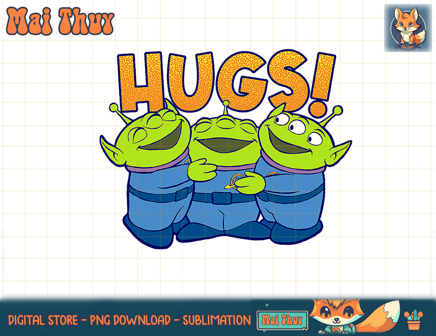 Disney Pixar Toy Story Aliens Hugs T-Shirt copy png - Inspire Uplift