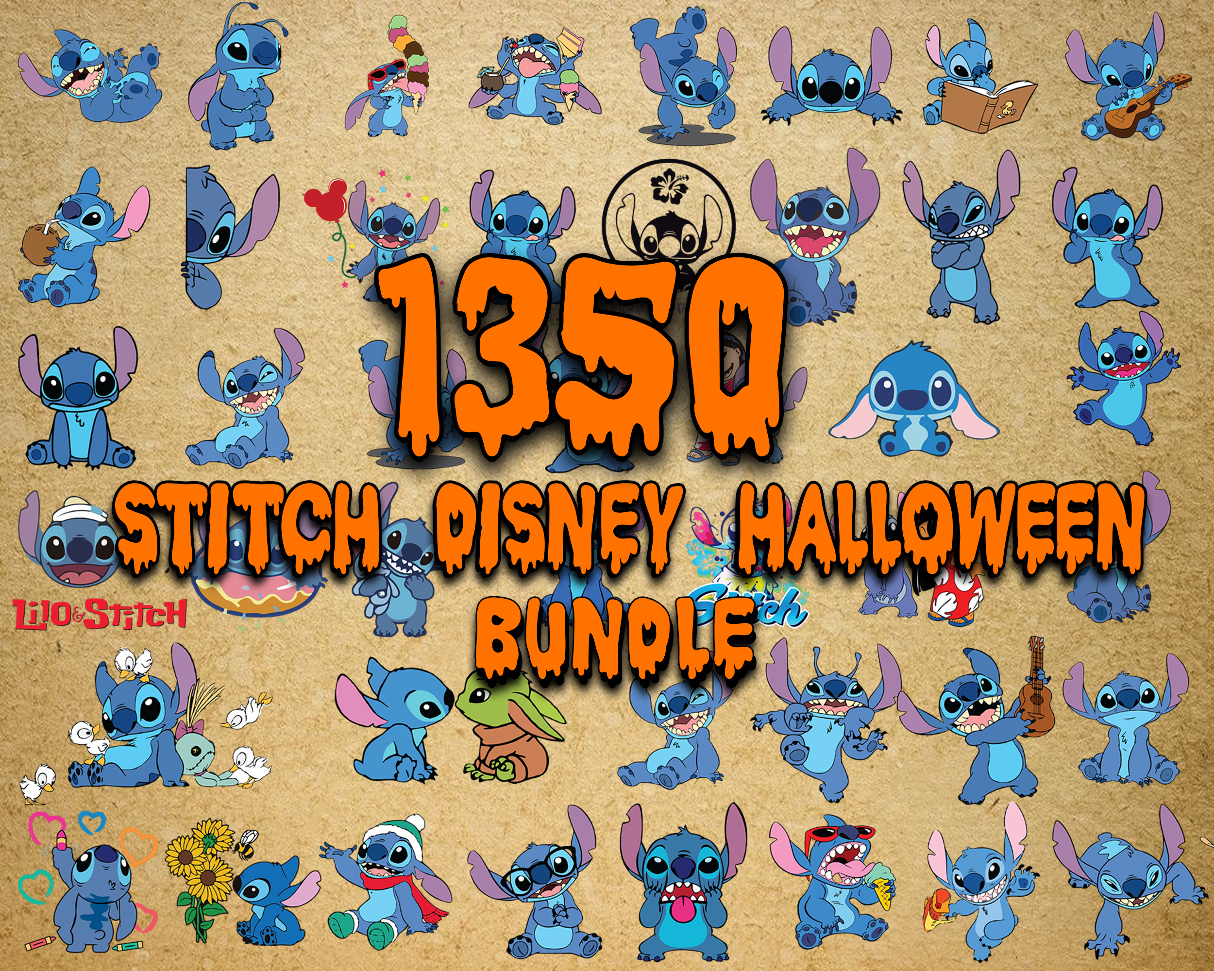 1350 file Stitch Disney svg bundle , Digital Download - Inspire Uplift