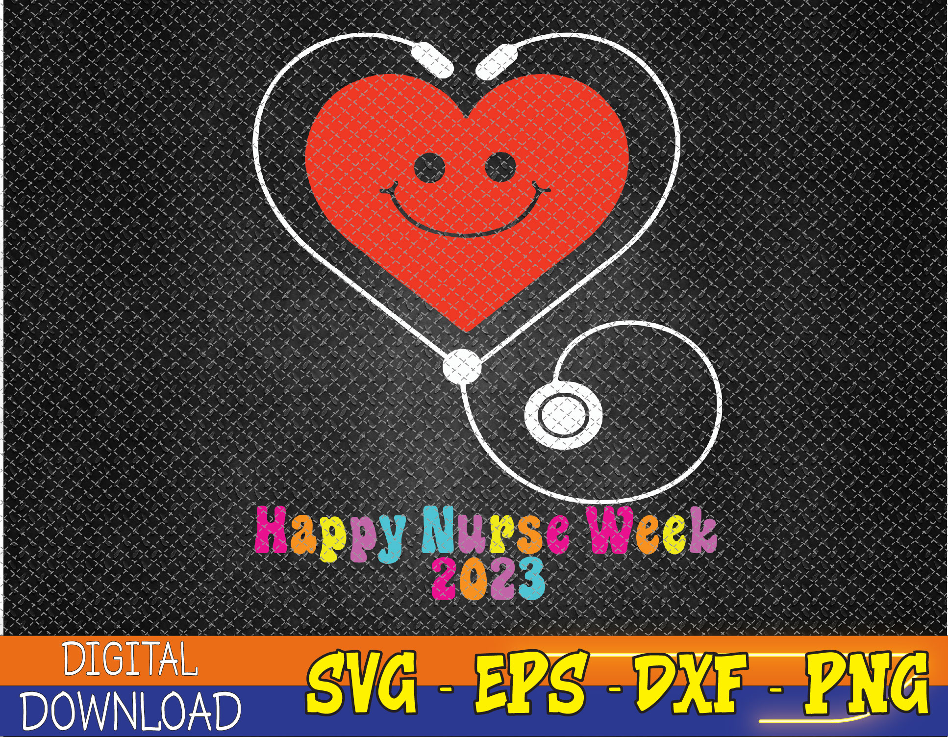 Happy Nurse Week 2023 Smiling Heart Groovy style Svg, Eps, P - Inspire ...