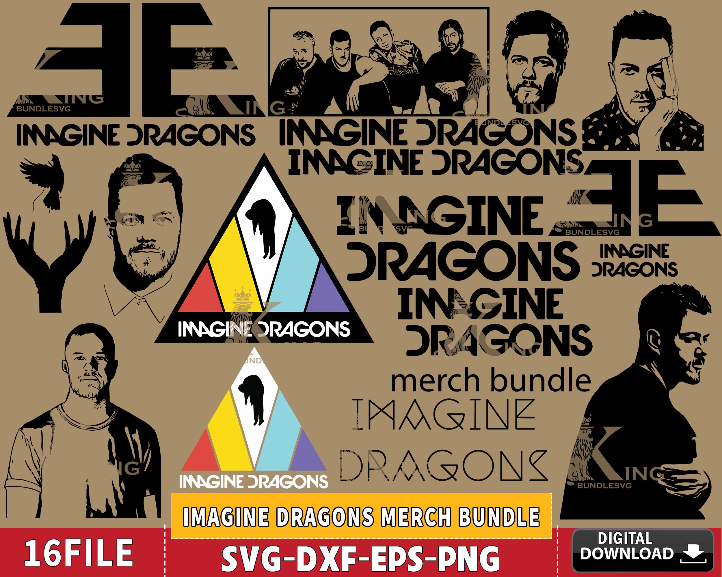 16 file Imagine Dragons Merch Bundle svg | Inspire Uplift