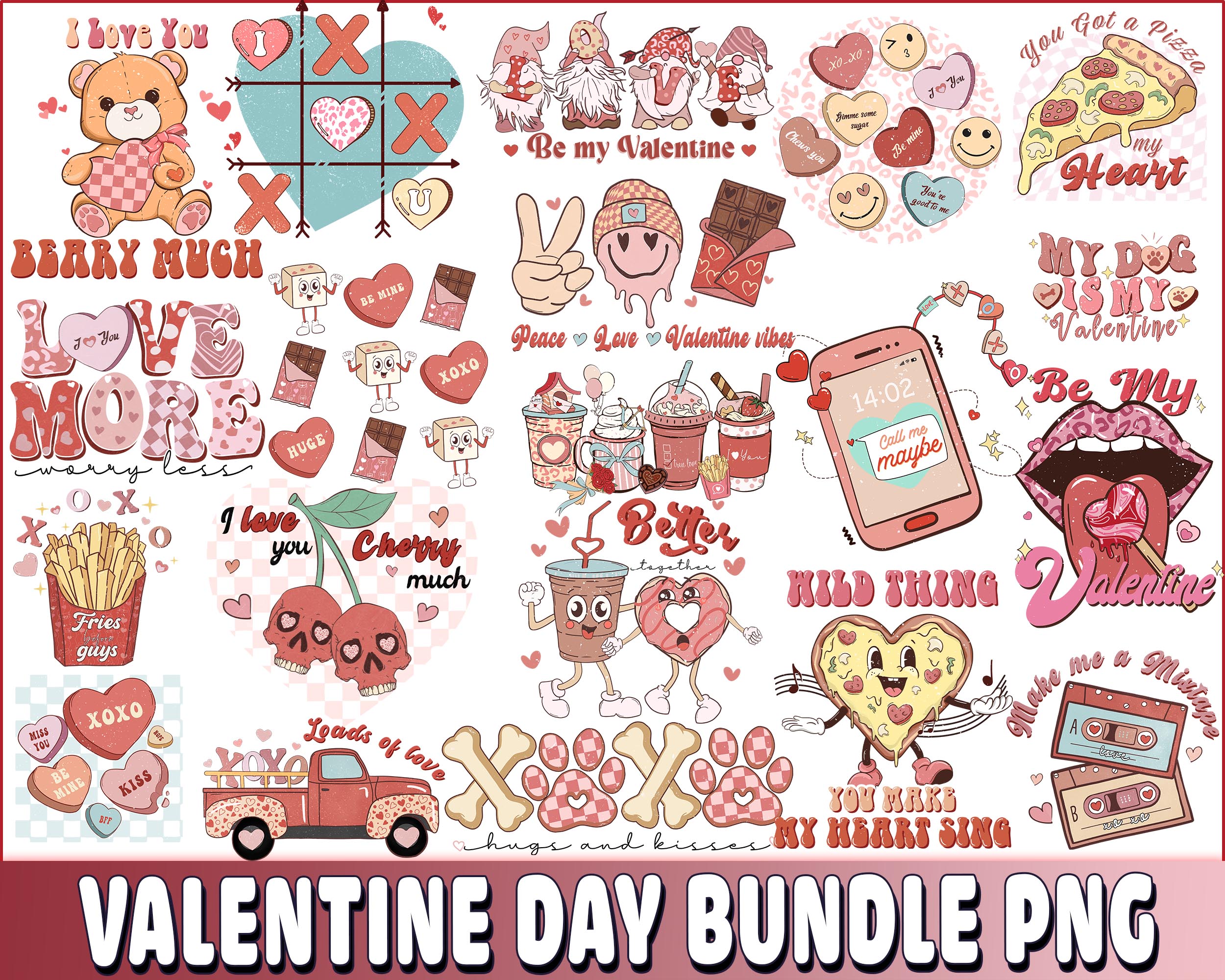 Valentine day bundle png, Digital Download | Inspire Uplift