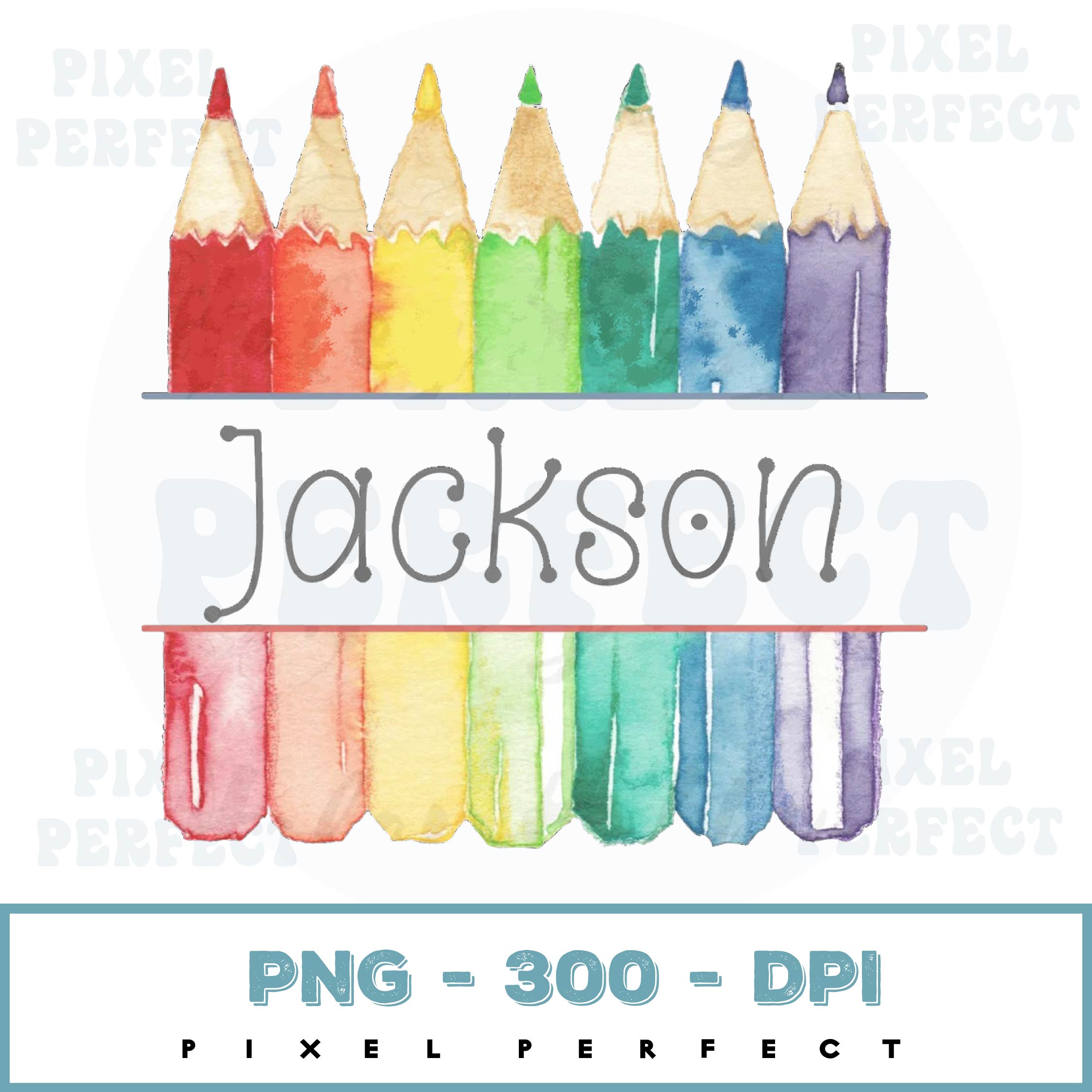 Back To School Kids Crayon Name monogram Watercolor PNG, Hea | Inspire ...