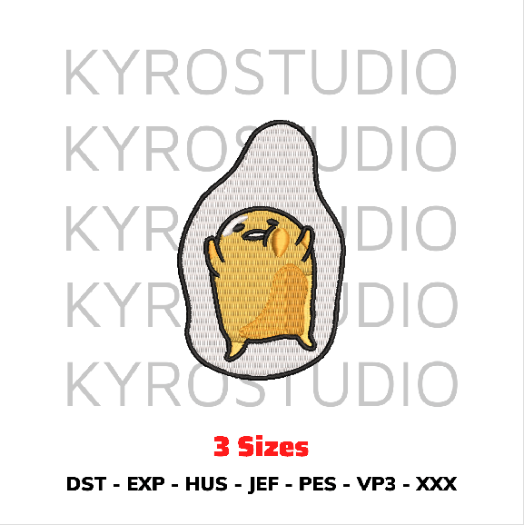 Gudetama Flat Anime Embroidery Design File/ Chibi Cute Embro | Inspire ...