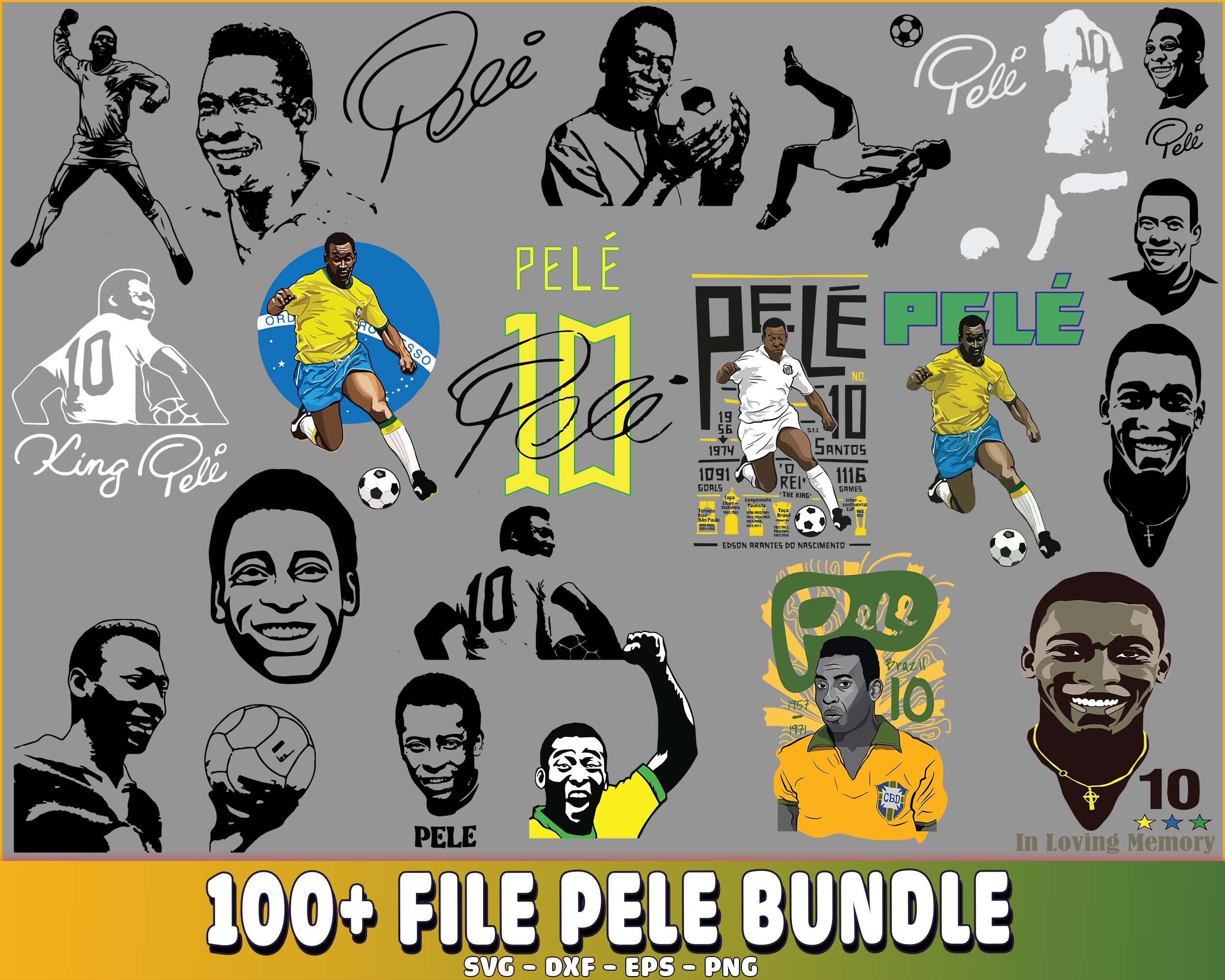100 file Pele Brazil svg, Pele Brazil svg, Rip Pele Digital, | Inspire ...