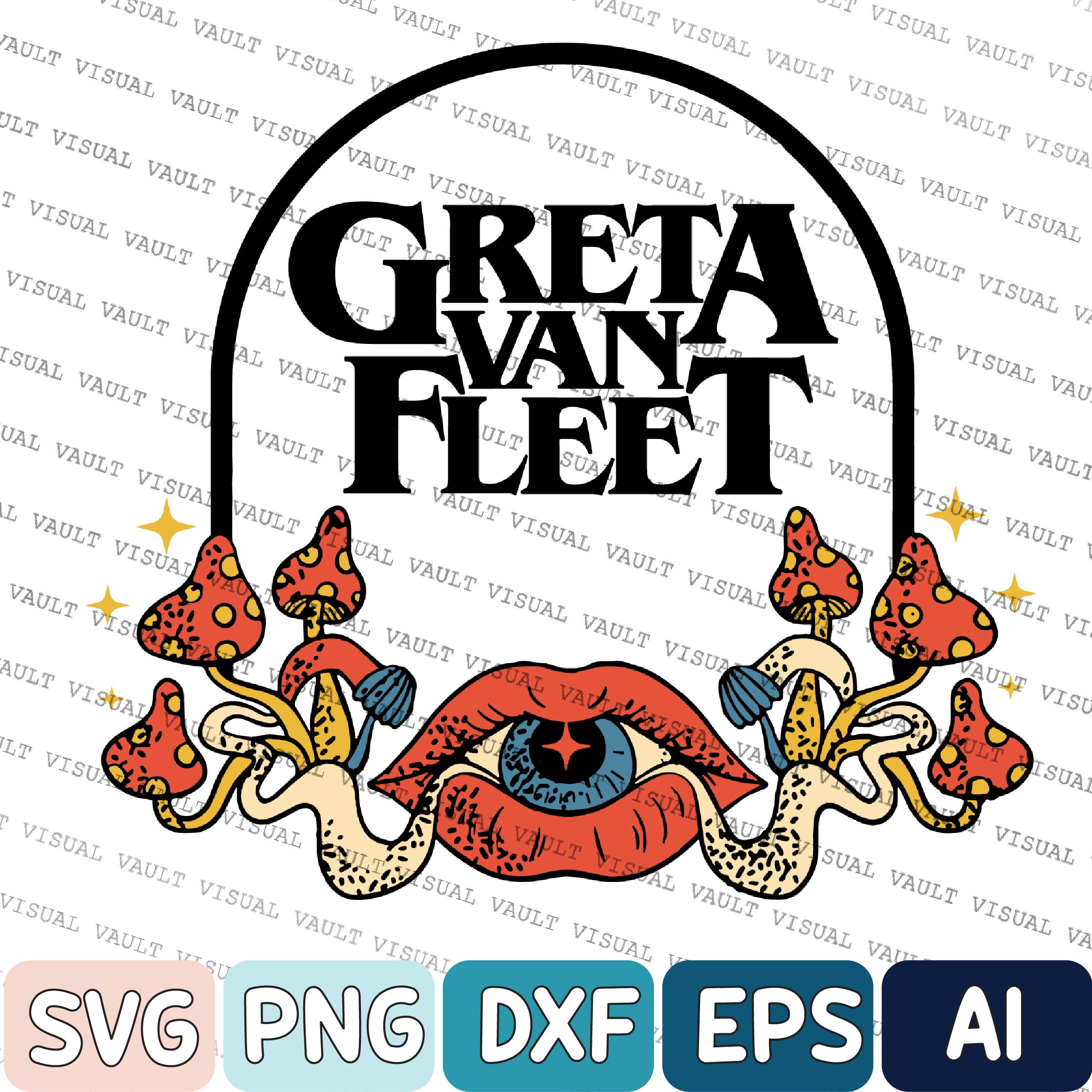 Groovy Greta Van Fleet Floral Svg, Tour 2023 Svg, Retro Gret | Inspire ...