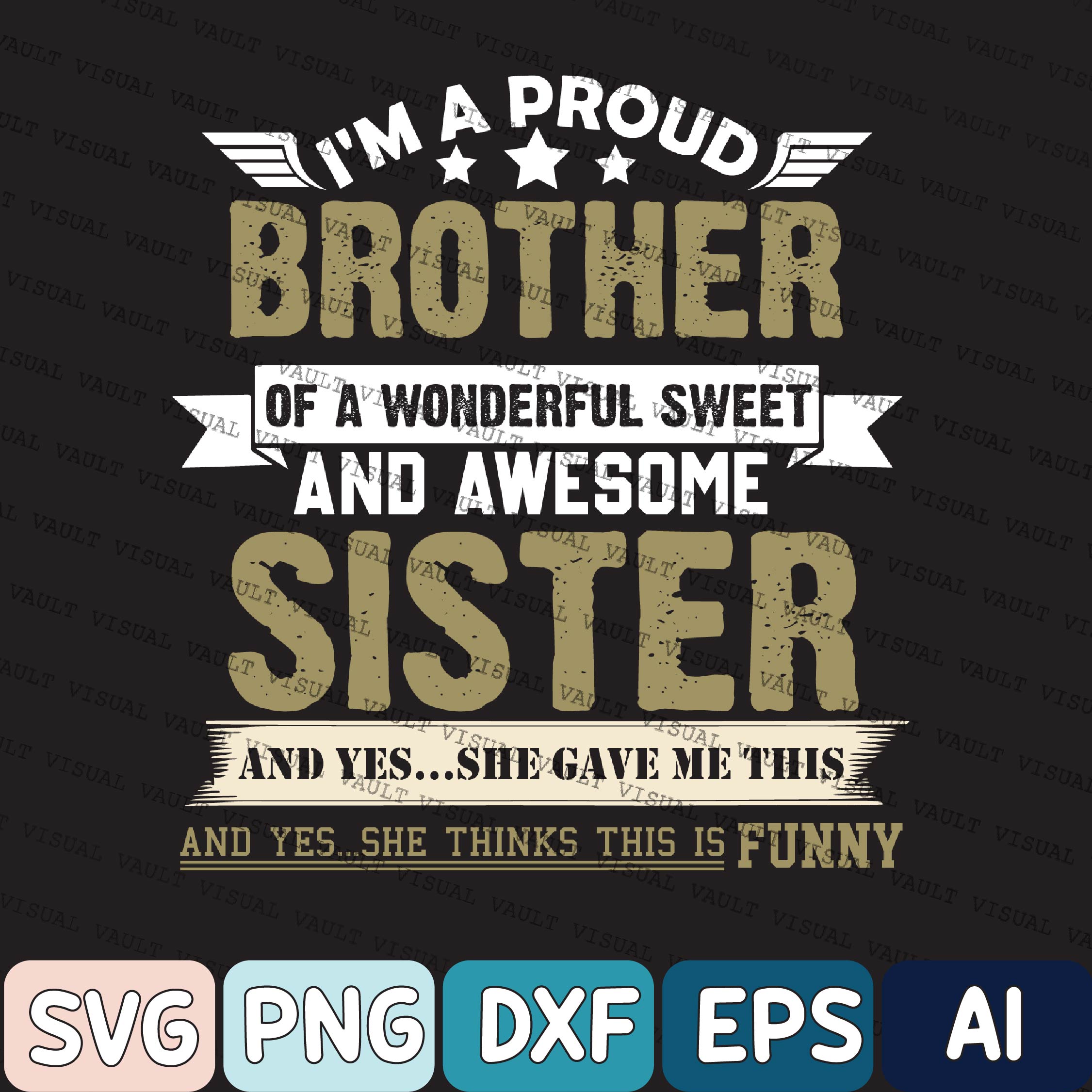 Brother Svg, I'm A Proud Brother Of A Wonderful And Awesome | Inspire ...