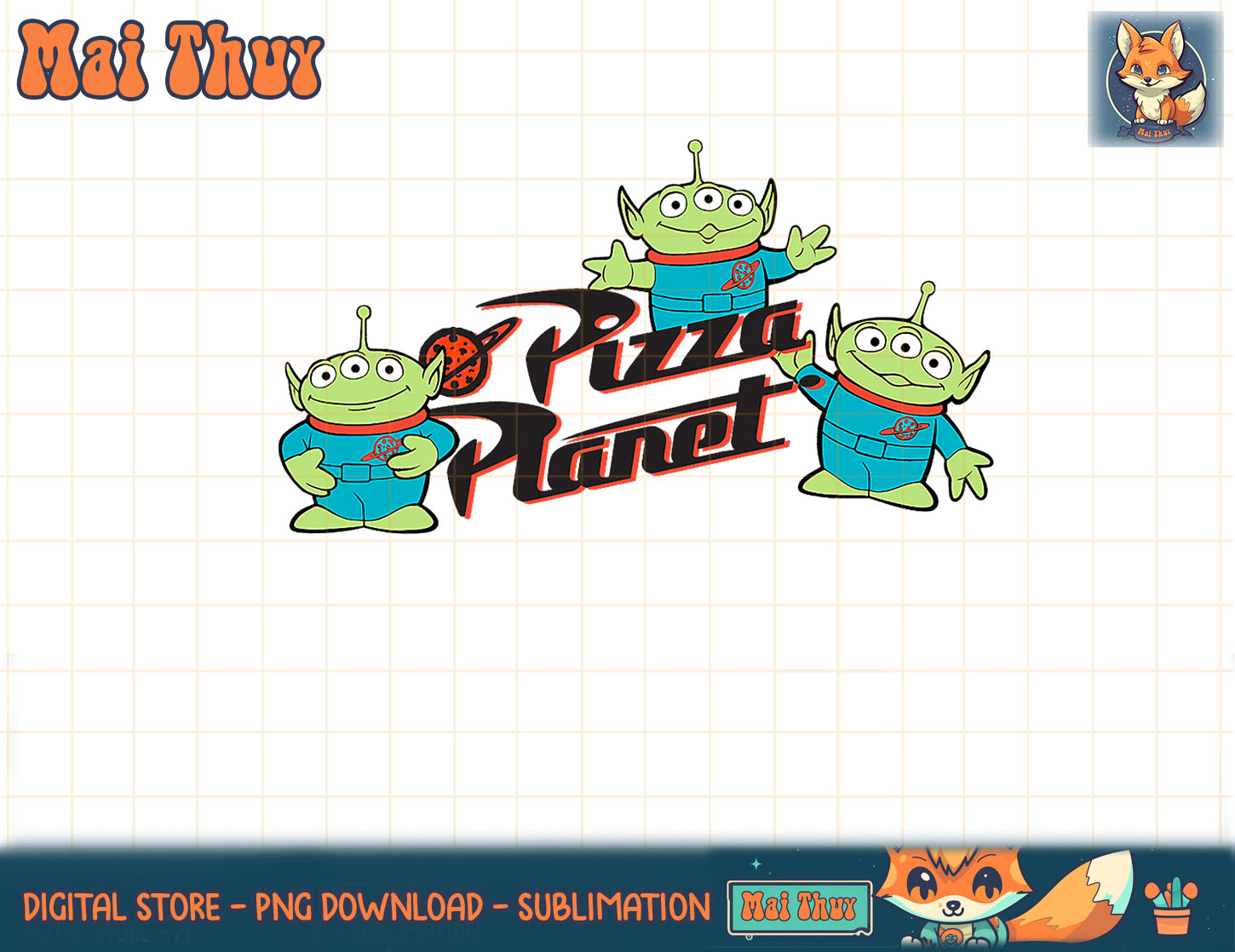 Disney Pixar Toy Story Pizza Planet Aliens T-Shirt copy png | Inspire ...