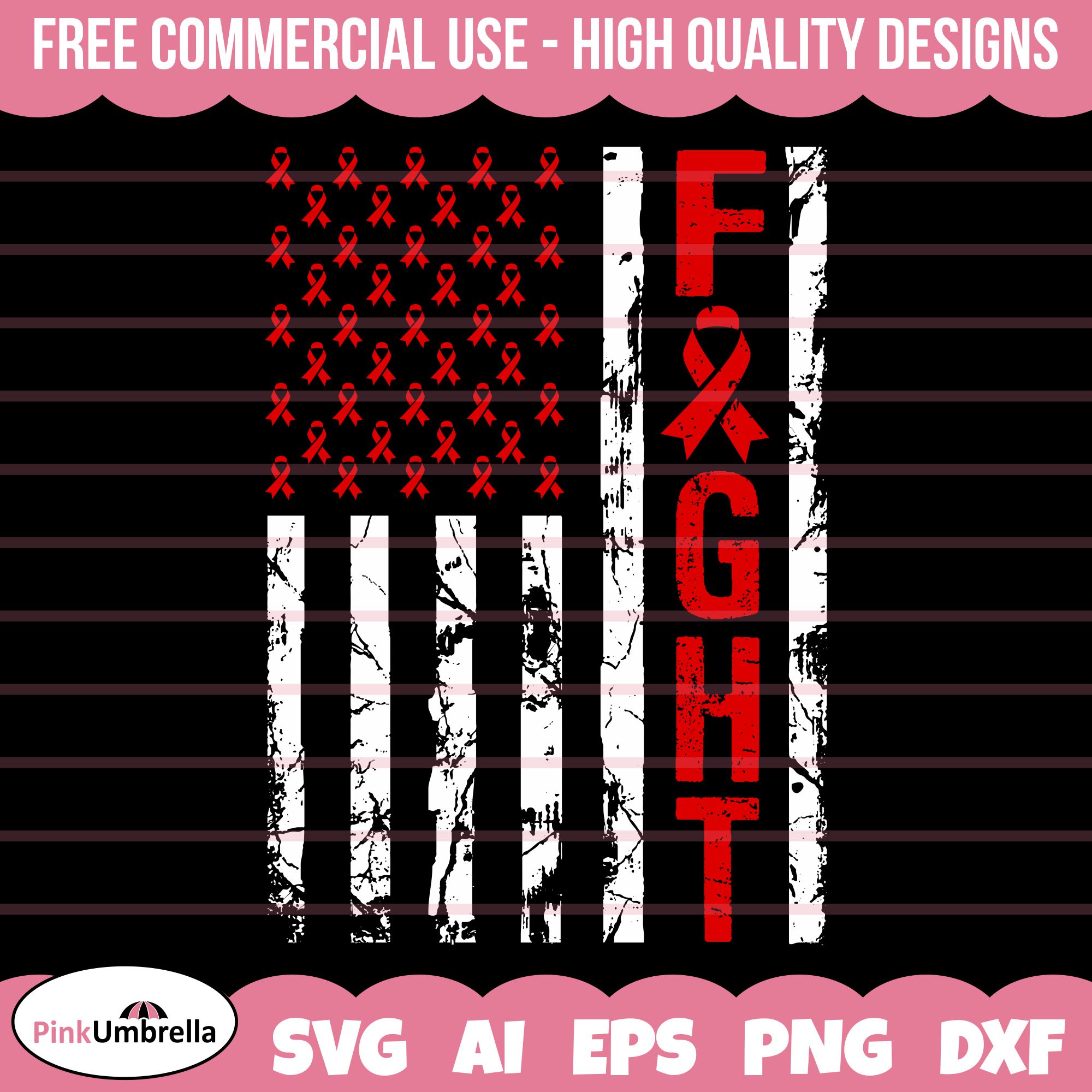 Blood Cancer Fight USA Flag Svg, Cancer Ribbon SVG, Blood Ca | Inspire ...
